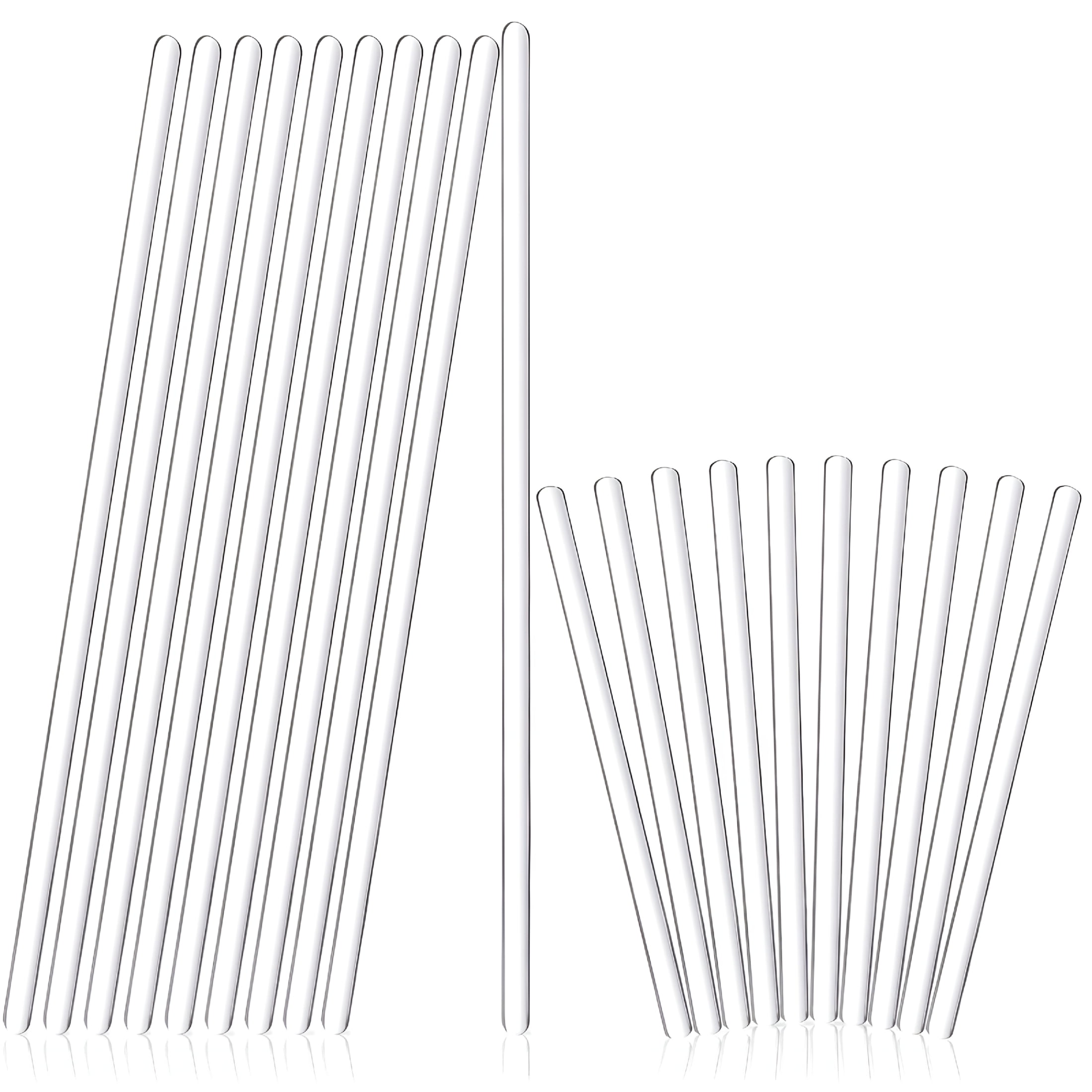 ACDANC 20 Glass Stirring Rods Stir Stick with Both Round Ends 12" Long ...
