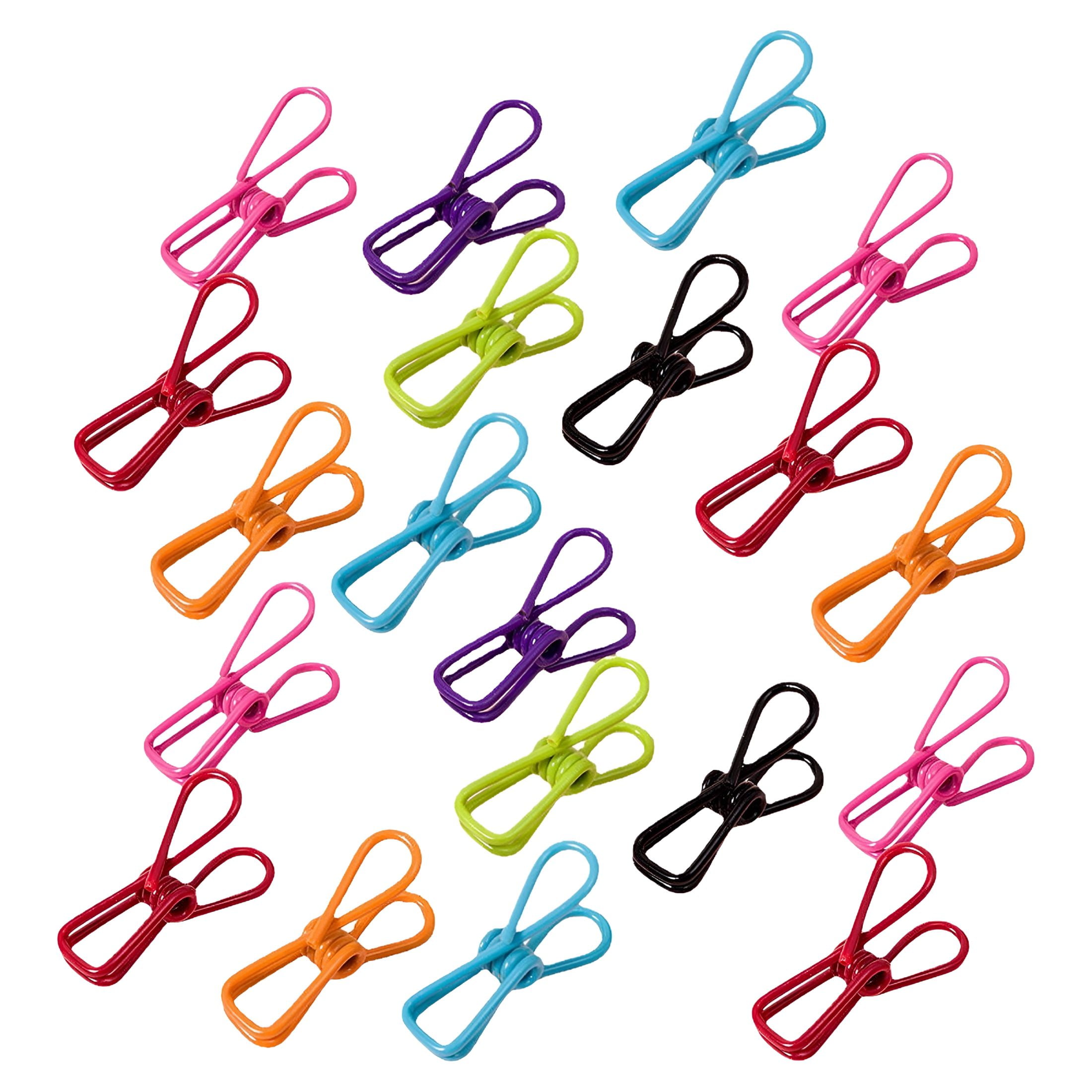 ACDANC 20 Pack Chip Bag Clips Metal Clothes Pins PVC Coating Wire ...