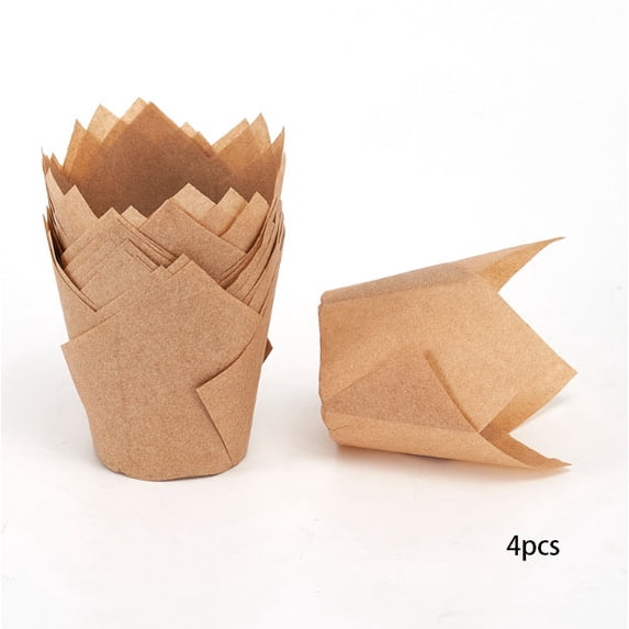 ACDANC 200 Count Tulip Cupcake Liners - Standard Size Natural Non-Stick ...