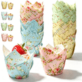 ACDANC 200Pcs Tulip Cupcake Liners, Floral Flower Baking Cups Paper ...