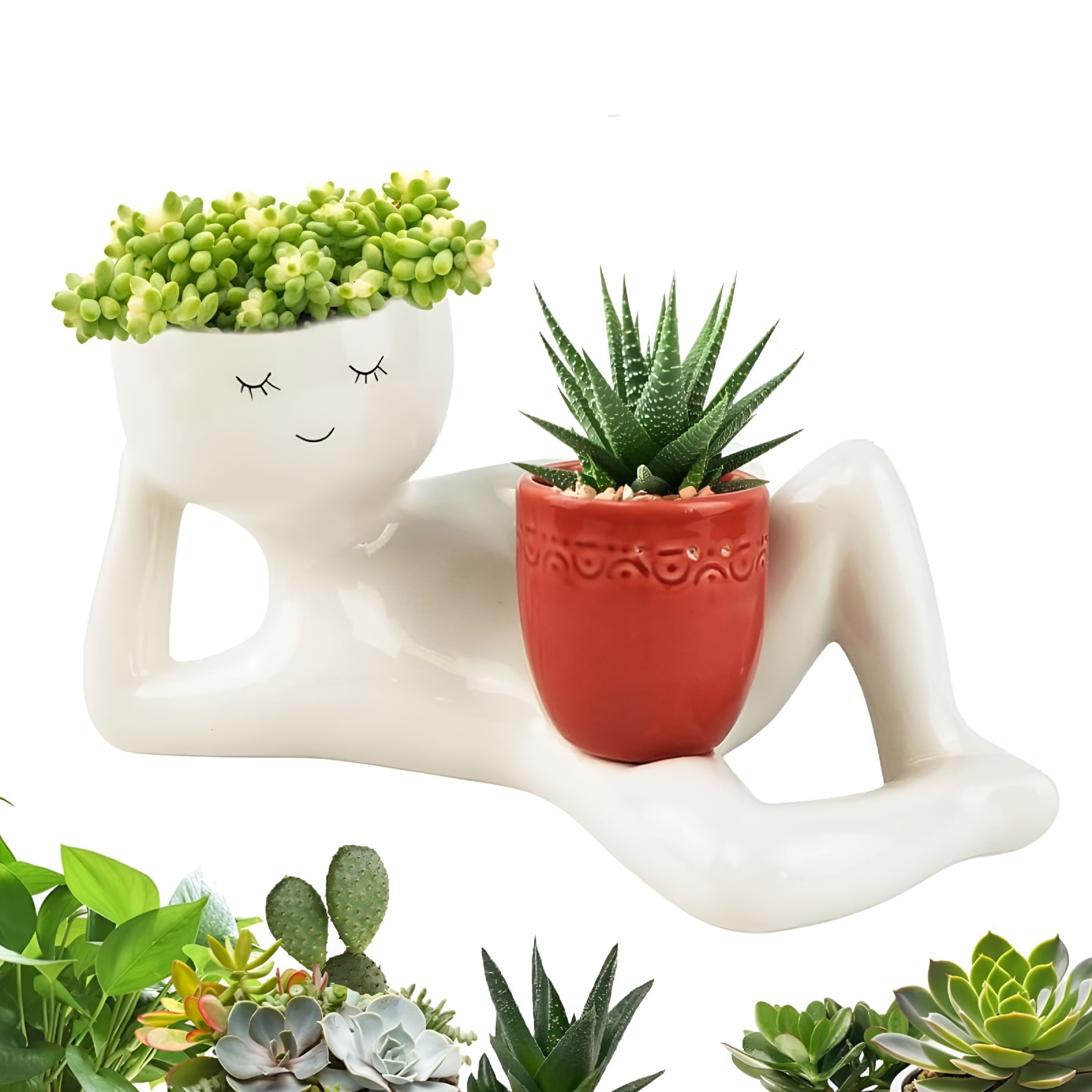ACDANC 2025 Lazy Guy Planter,Lazy Little Character Flowerpot,Resin ...
