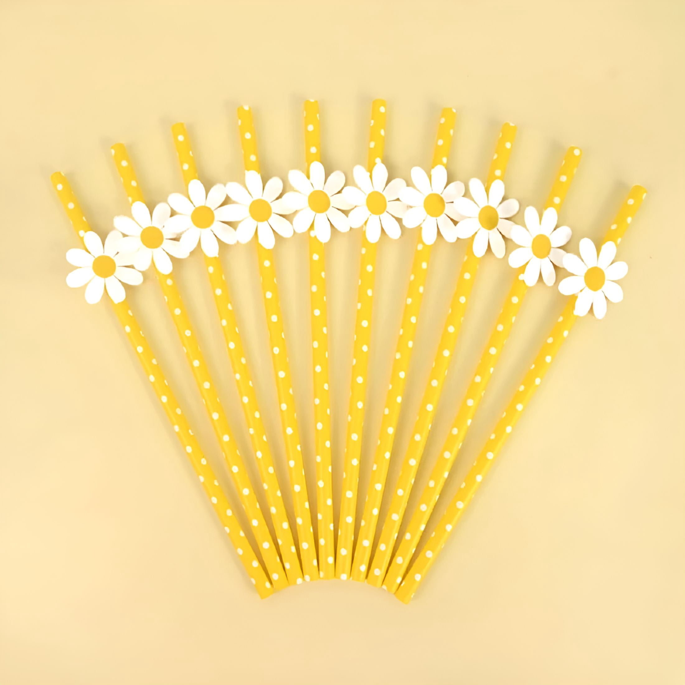 ACDANC 2026 New 10/20/30Pcs Daisy Flower Paper Straws Disposable ...