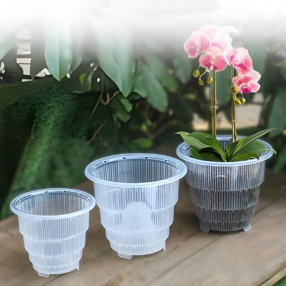ACDANC 2026 New 10 X 11Cm Round Clear Plastic Orchid Pots with Drainage ...