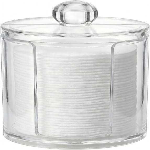 ACDANC 2026 New 10Oz Cotton Round Holder with Lid,Clear Plastic Makeup ...