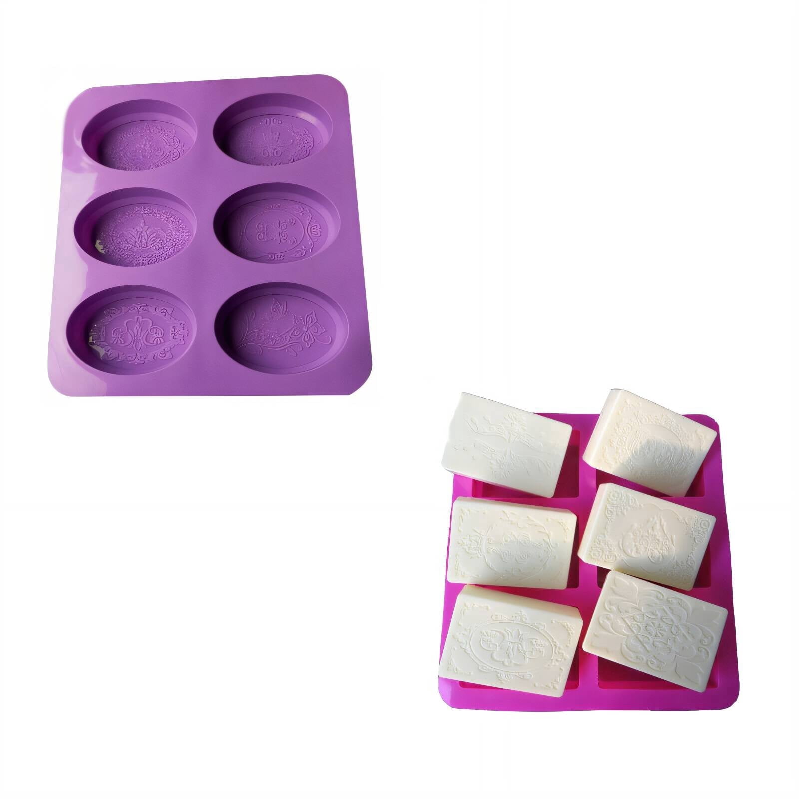 ACDANC 2026 New 2 Pcs Soap Making Kit Round Relief Silicone Baking Mold ...