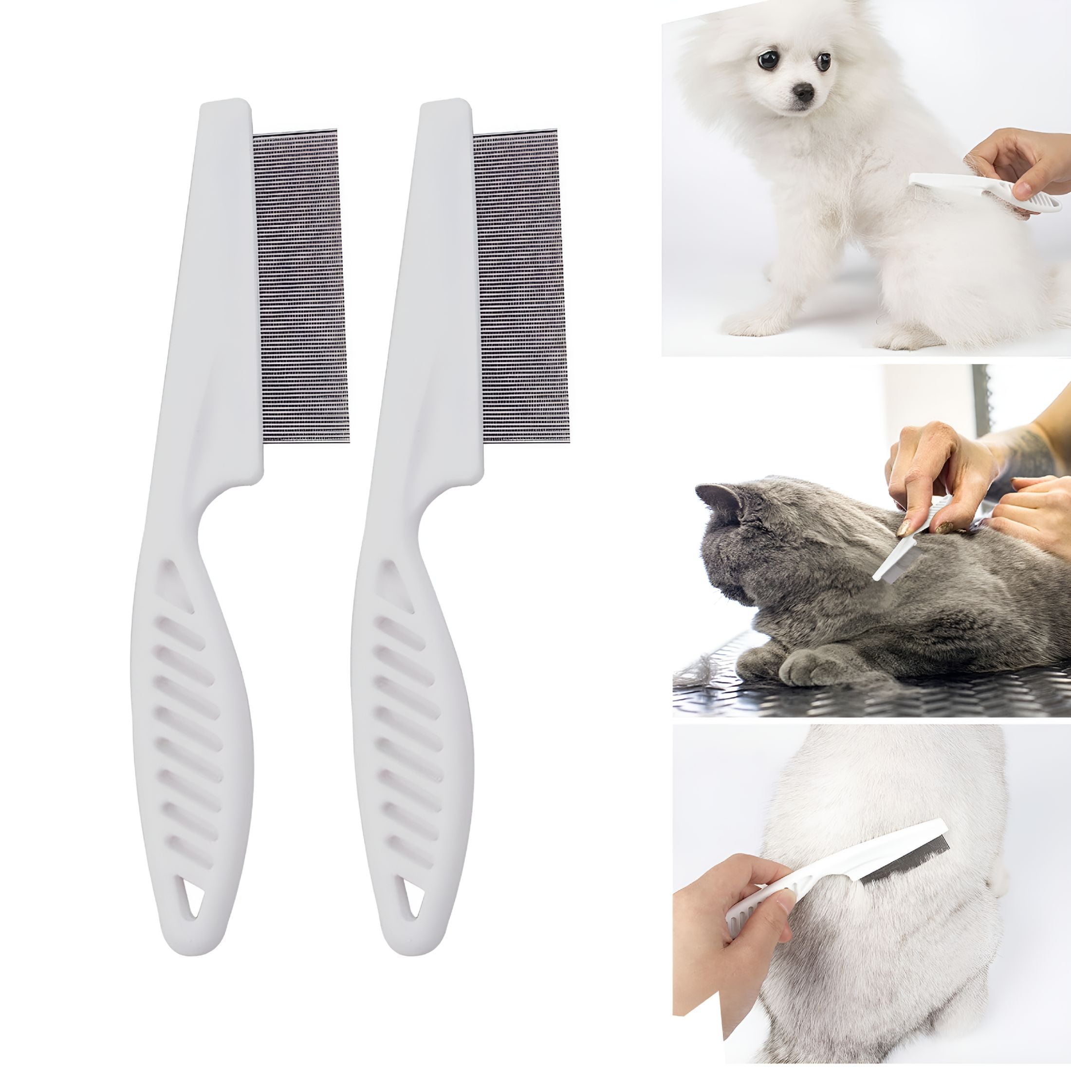 ACDANC 2026 New 2Pcs Pet Hair Grooming Comb Flea Shedding Brush Puppy ...