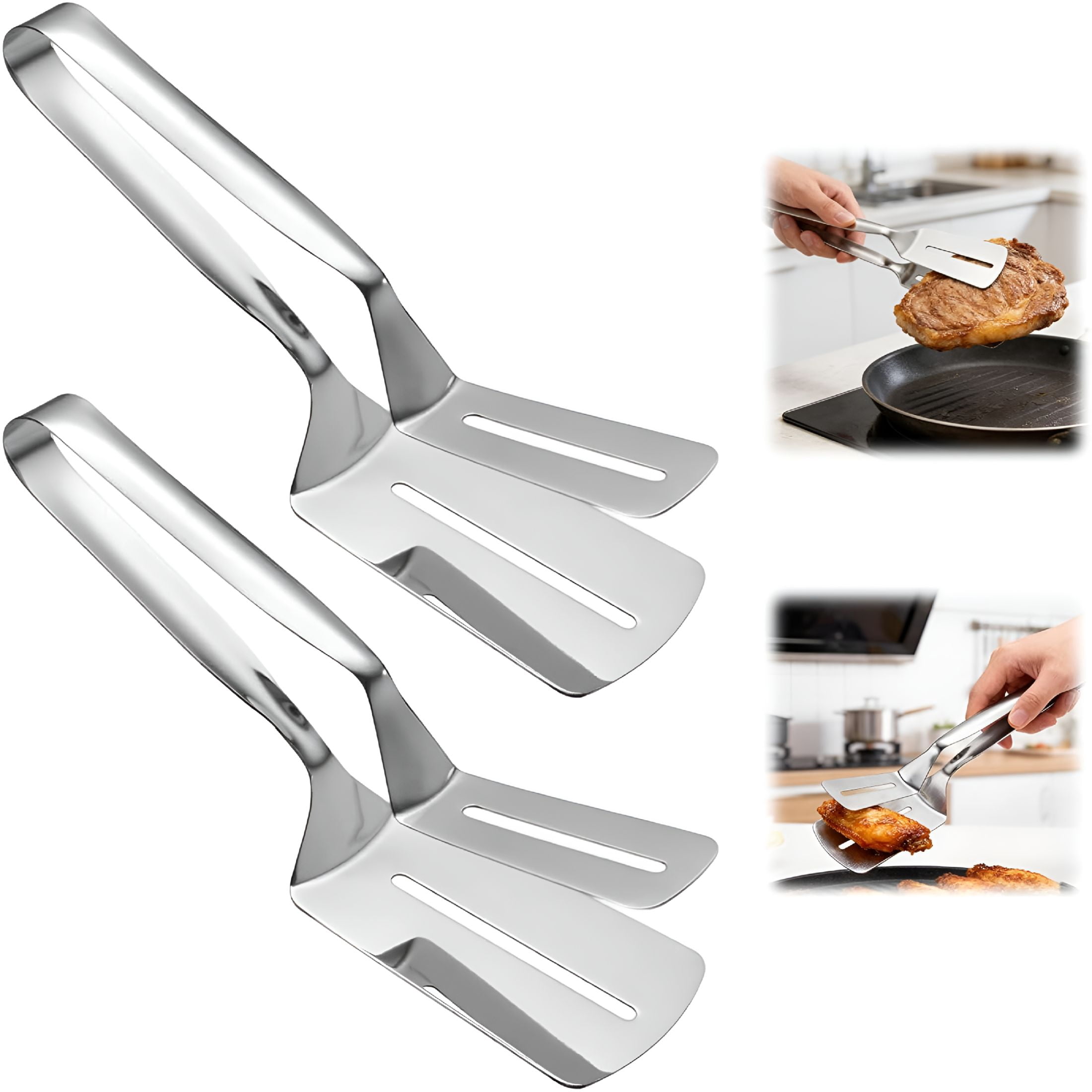 ACDANC 2026 New 2Pcs Stainless Steel Grill Clamp,Anti-Scald Extended ...
