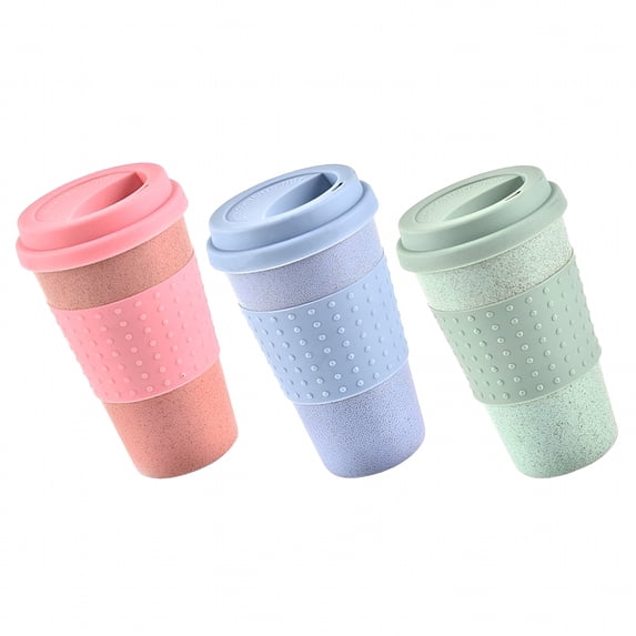 ACDANC 2026 New 3 Pcs Wheat Straw Cup Reusable Plastic Cups Tumbler ...