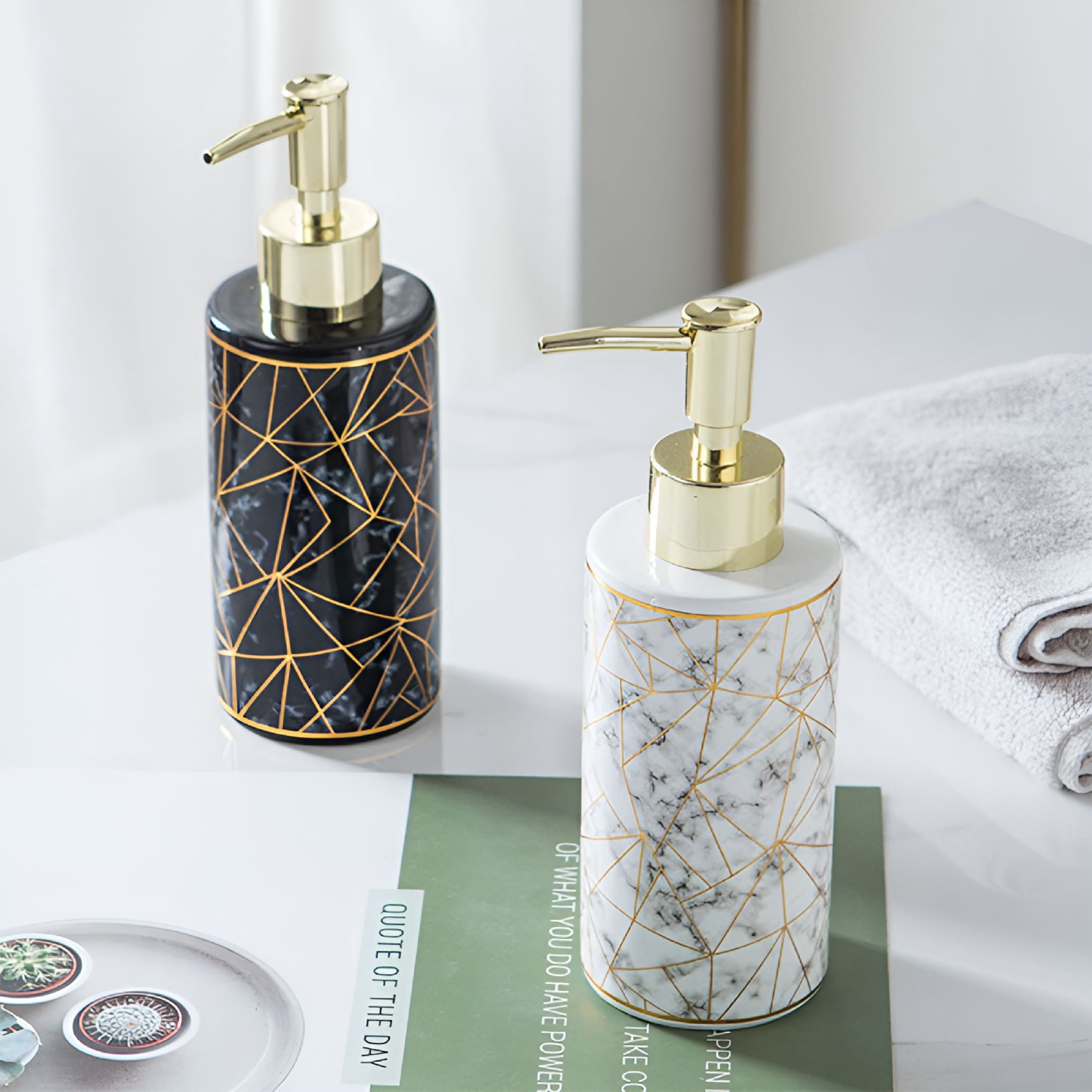ACDANC 2026 New 300Ml Durable Marble Ceramic Liquid Hand Soap Dispenser ...