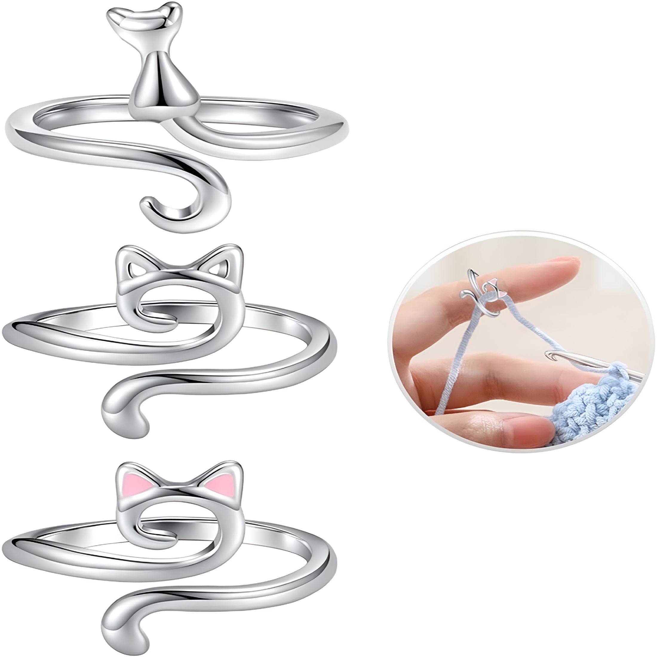 ACDANC 2026 New 3Pcs Crochet Rings for Crocheting Adjustable Crochet ...