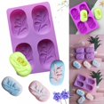 ACDANC 2026 New 4 Cavities Oval Olive Leaf Silicone Soap Mold Diy Soap ...