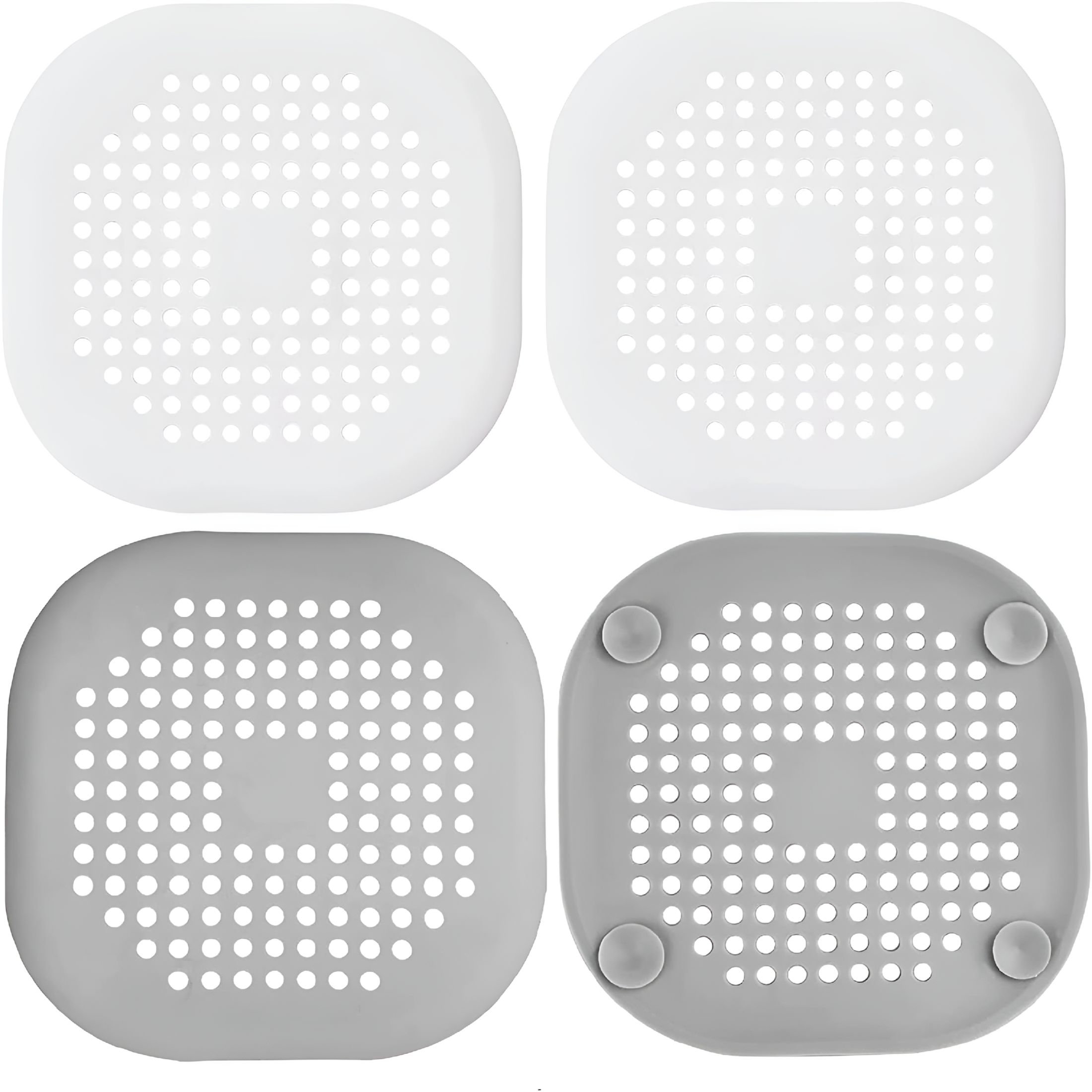 ACDANC 2026 New 4 Pack Hair Catcher,Square Drain Cover for Shower,Drain ...