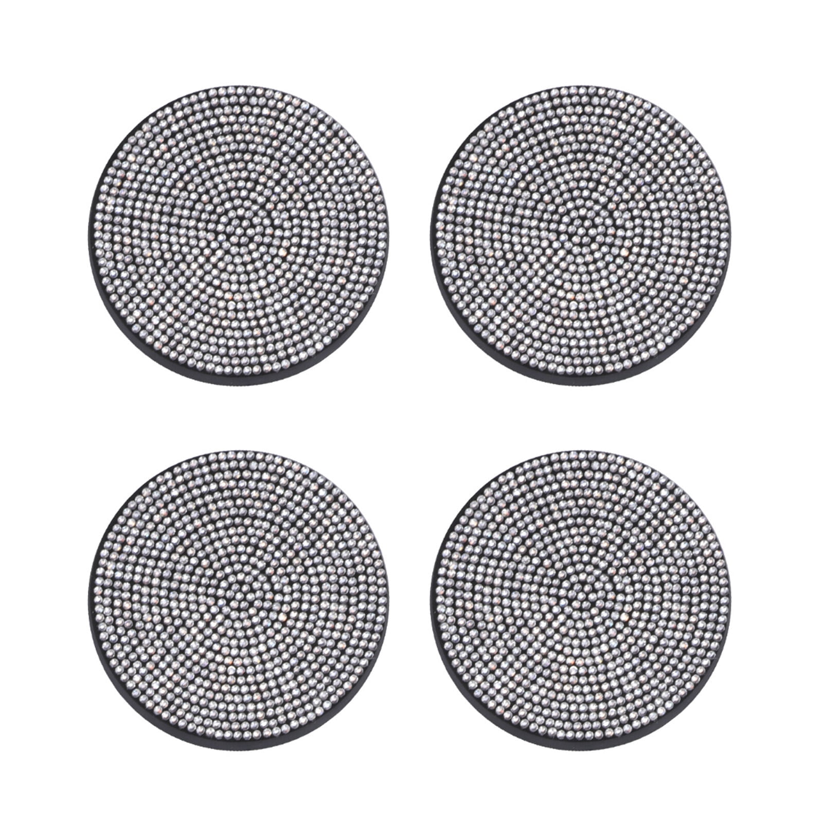 ACDANC 2026 New 4Pcs White Car Coasters Luxury Rhinestone Car Cup ...