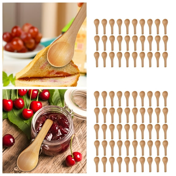 ACDANC 2026 New 50 Pieces Small Wooden Spoons Mini Nature Spoons Wood ...