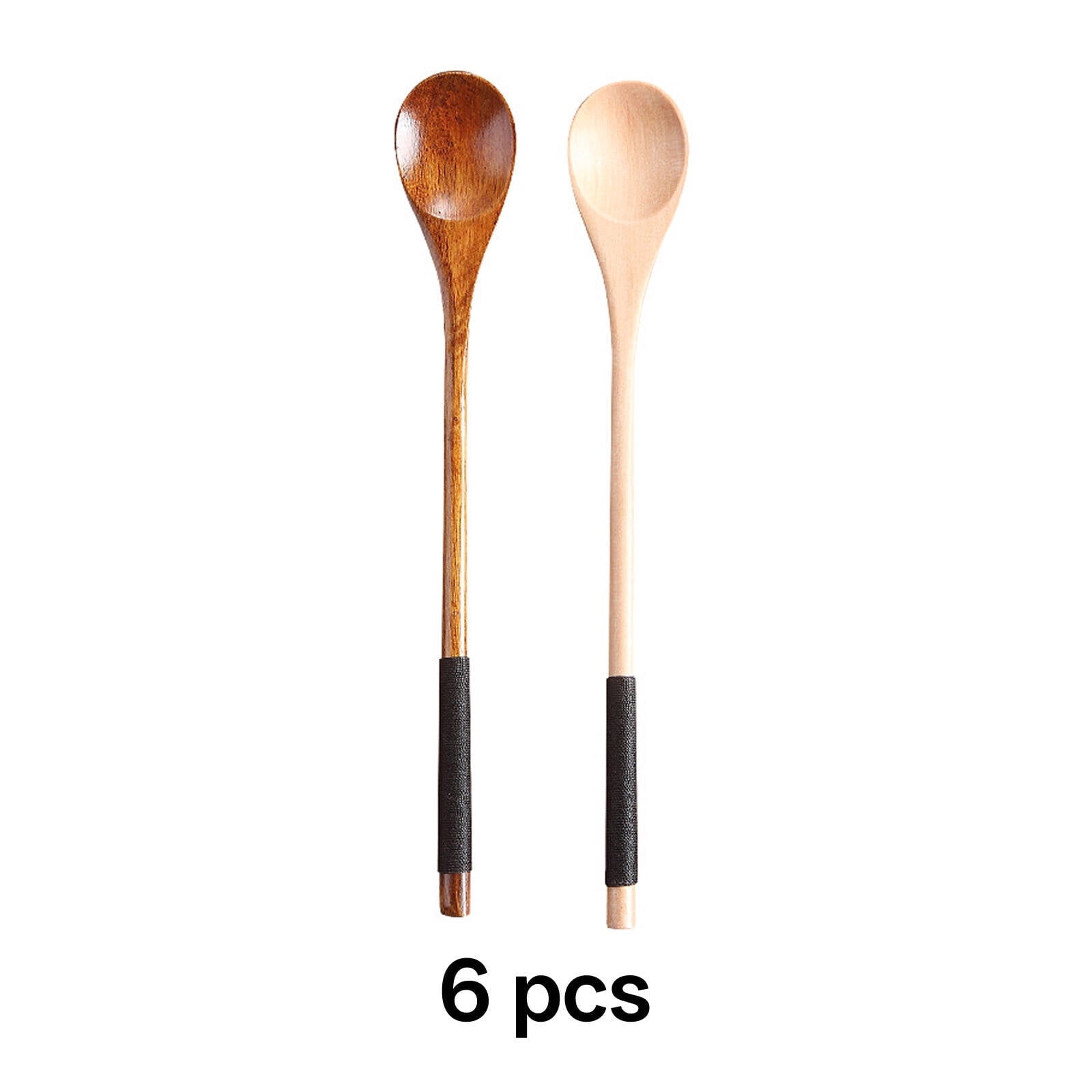 ACDANC 2026 New 6Pcs Soup Spoons Wooden Spoons Teaspoons Brown5 for ...