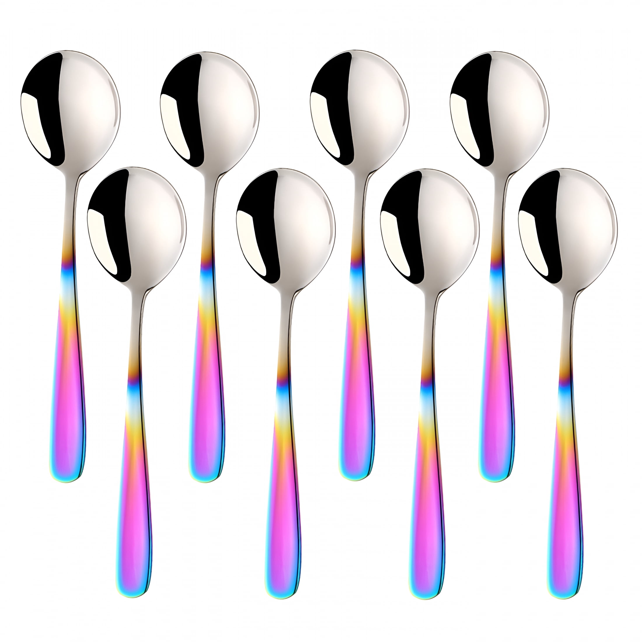 ACDANC 2026 New 7-Inch Modern Dinner Spoons,Bouillon Spoons Set of 8,18 ...