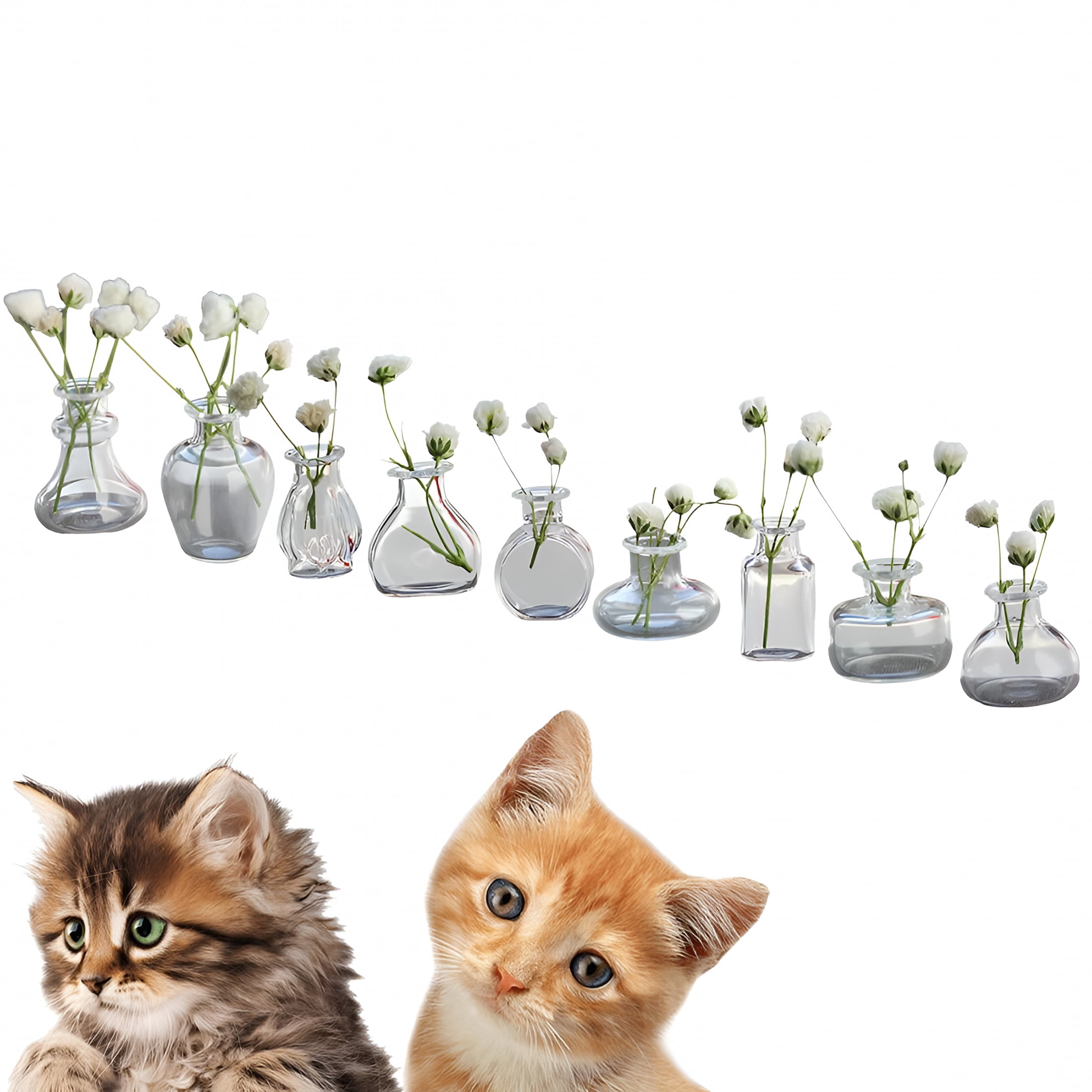 ACDANC 2026 New Cat Whisker Vases,Glass Colorful Bud Vase Set Small ...