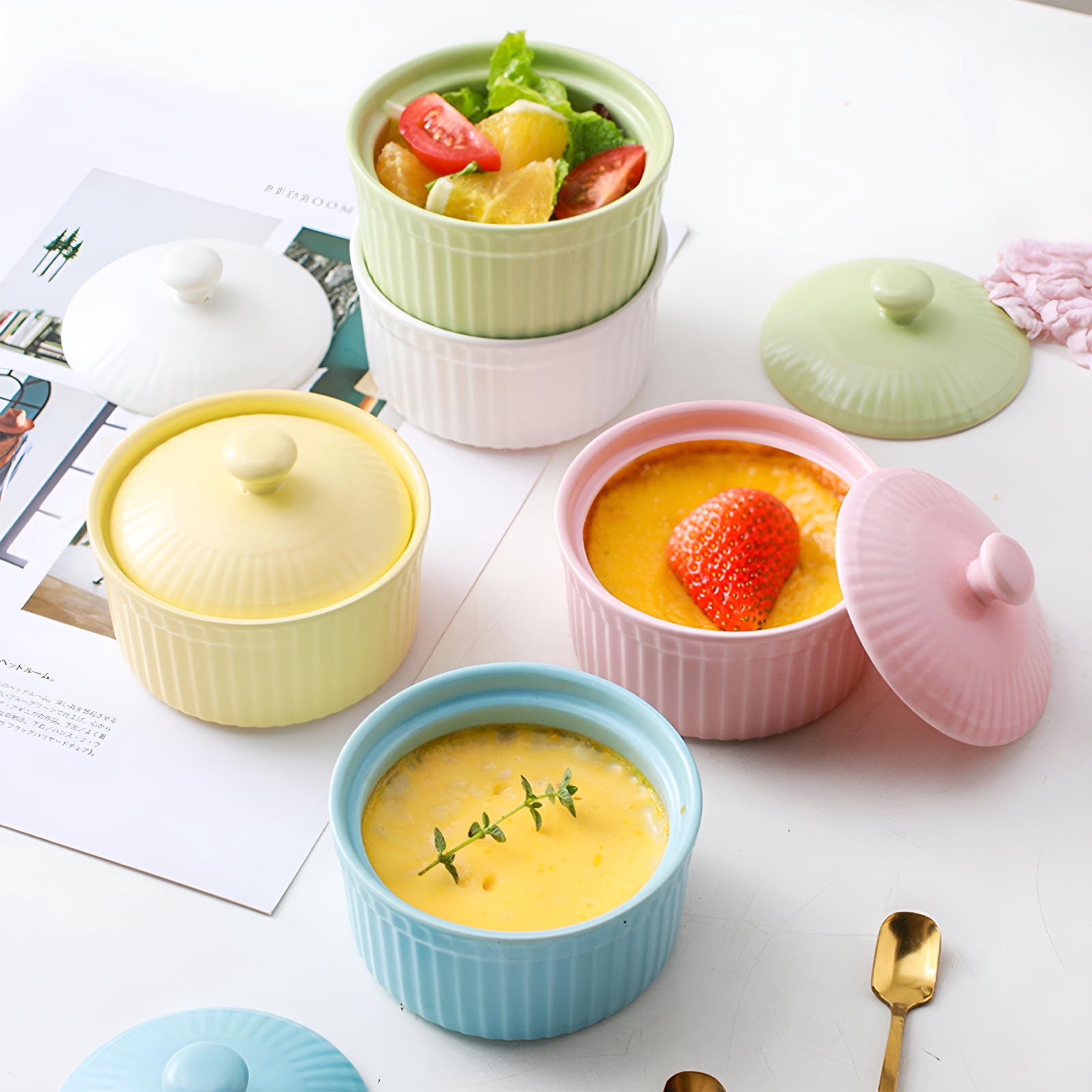 ACDANC 2026 New Ceramic Bowl with Lid Ceramic Ramekins Ceramic Small ...
