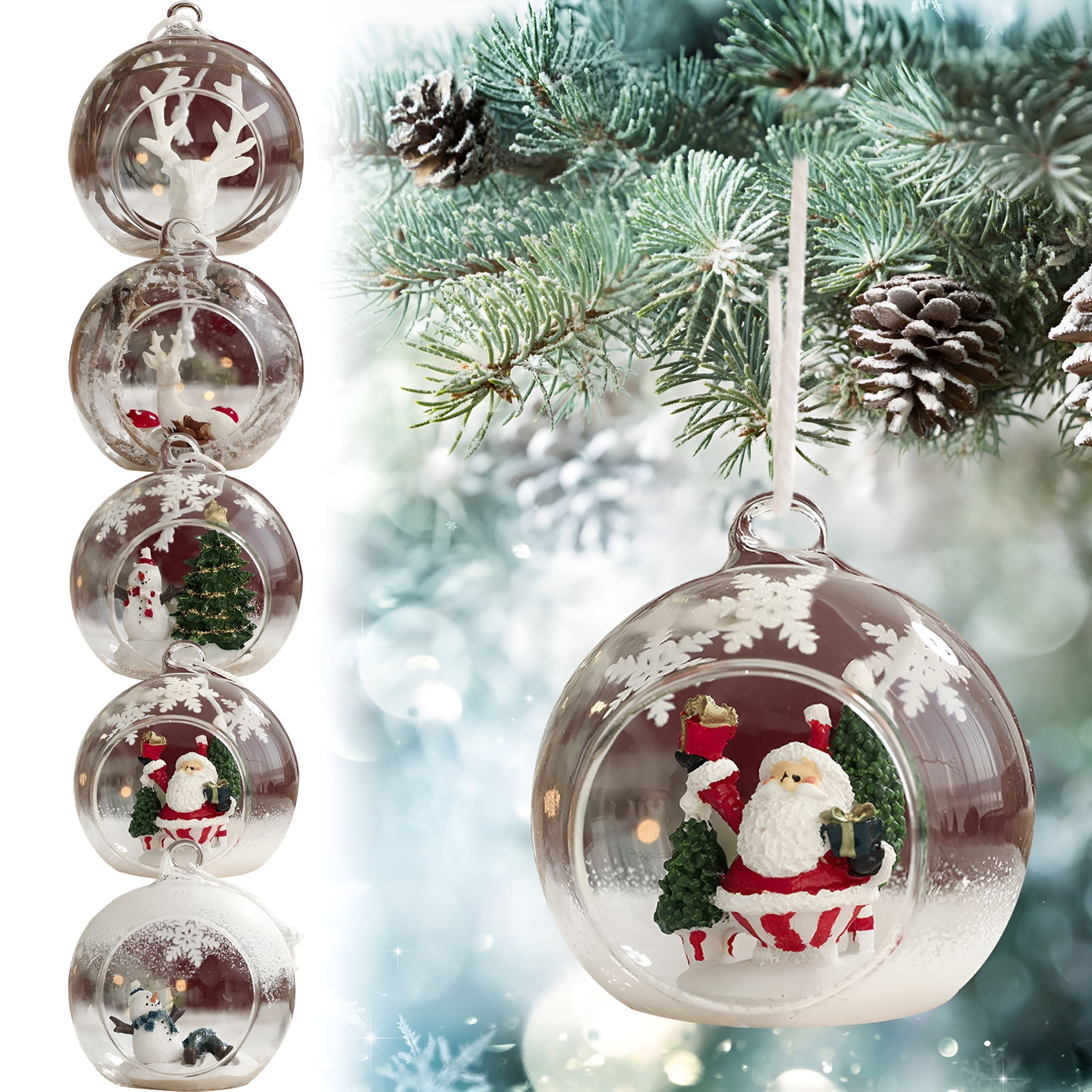ACDANC 2026 New Christmas Clear Ornaments Glass Ball Ornament for Xmas ...
