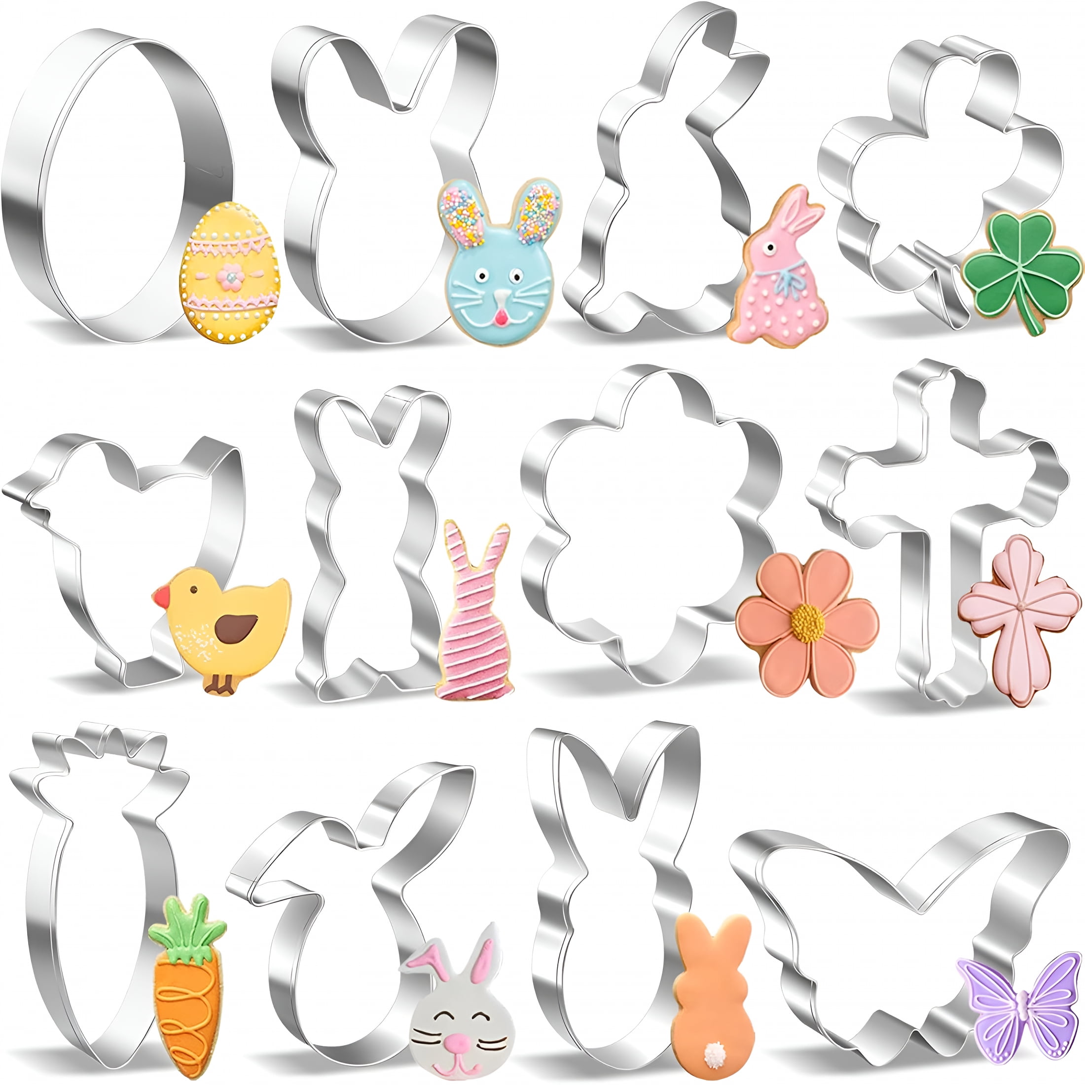 ACDANC 2026 New Easter Cookie Cutter Set-12 Pieces Stainless Steel ...