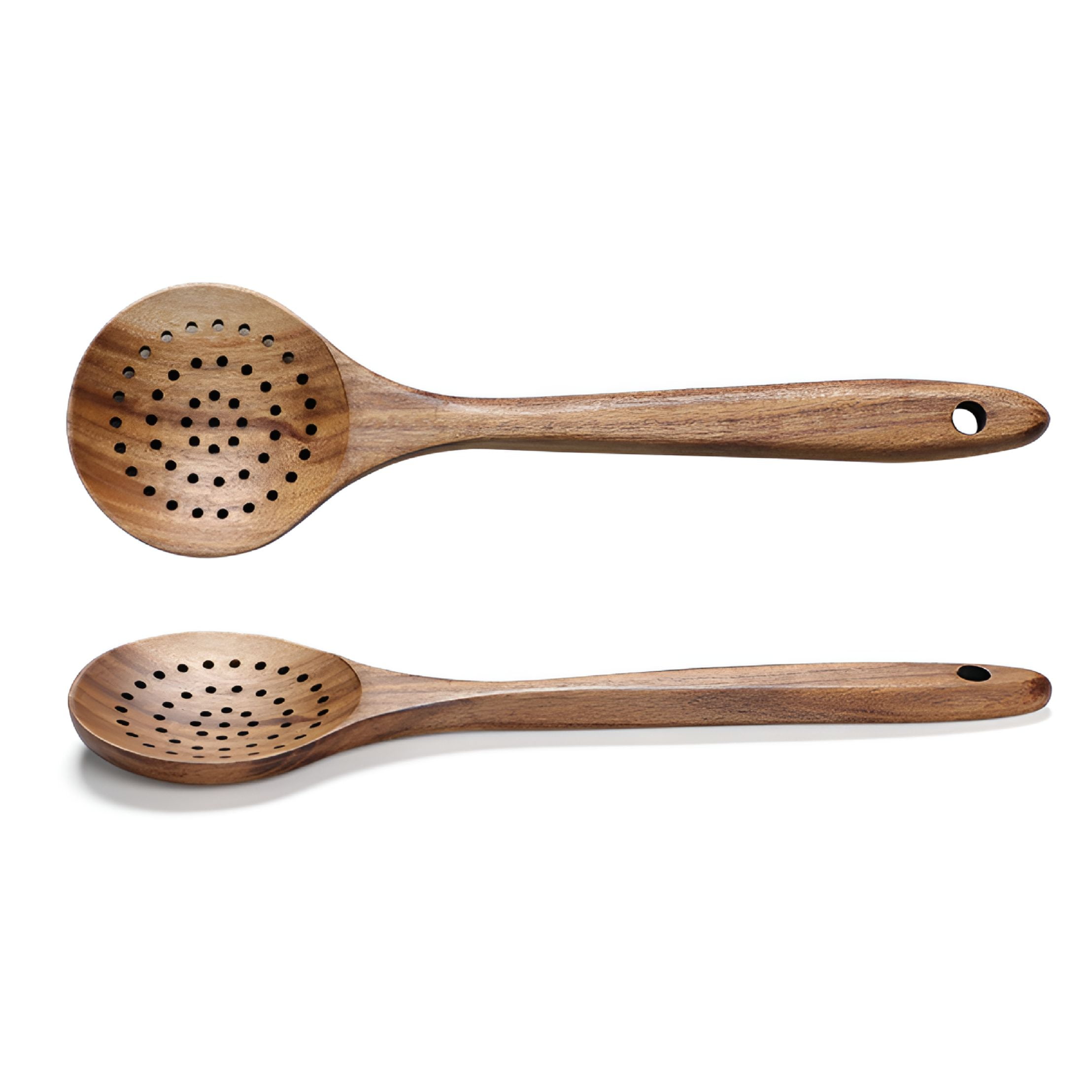 ACDANC 2026 New Natural Teak Wood Slotted Spoon with Long Handle ...