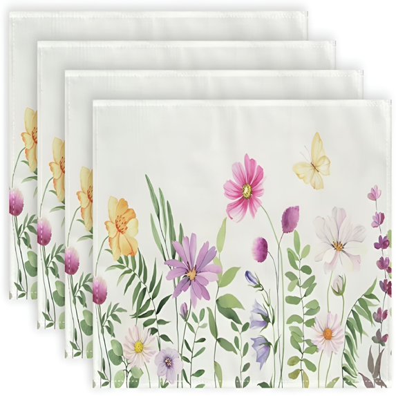ACDANC 2026 New Spring Flowers Butterfly Placemats 18X12"Es Set of 6 ...