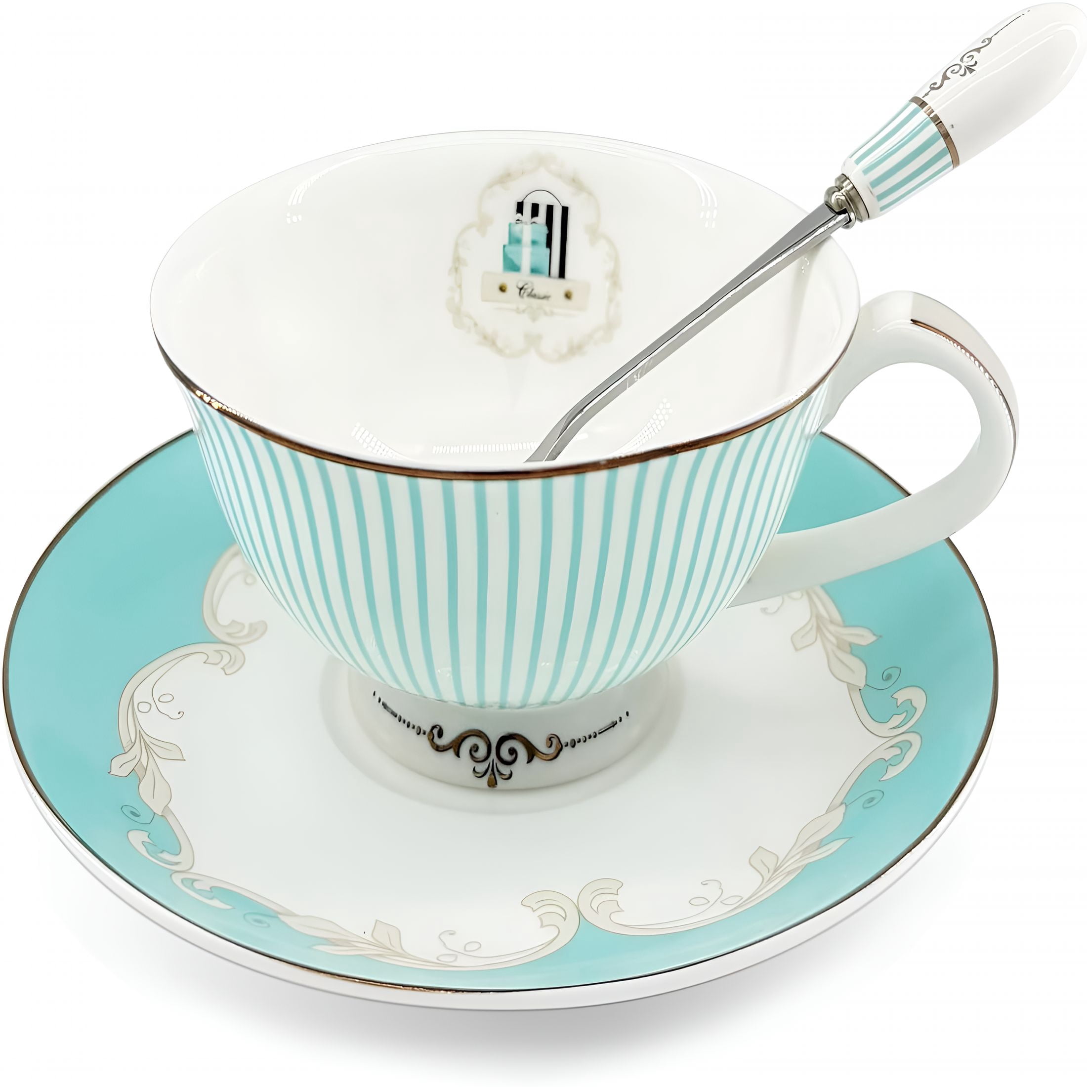 ACDANC 2026 New Vintage Ceramic Teacup Elegant Coffee Cup with Spoon ...