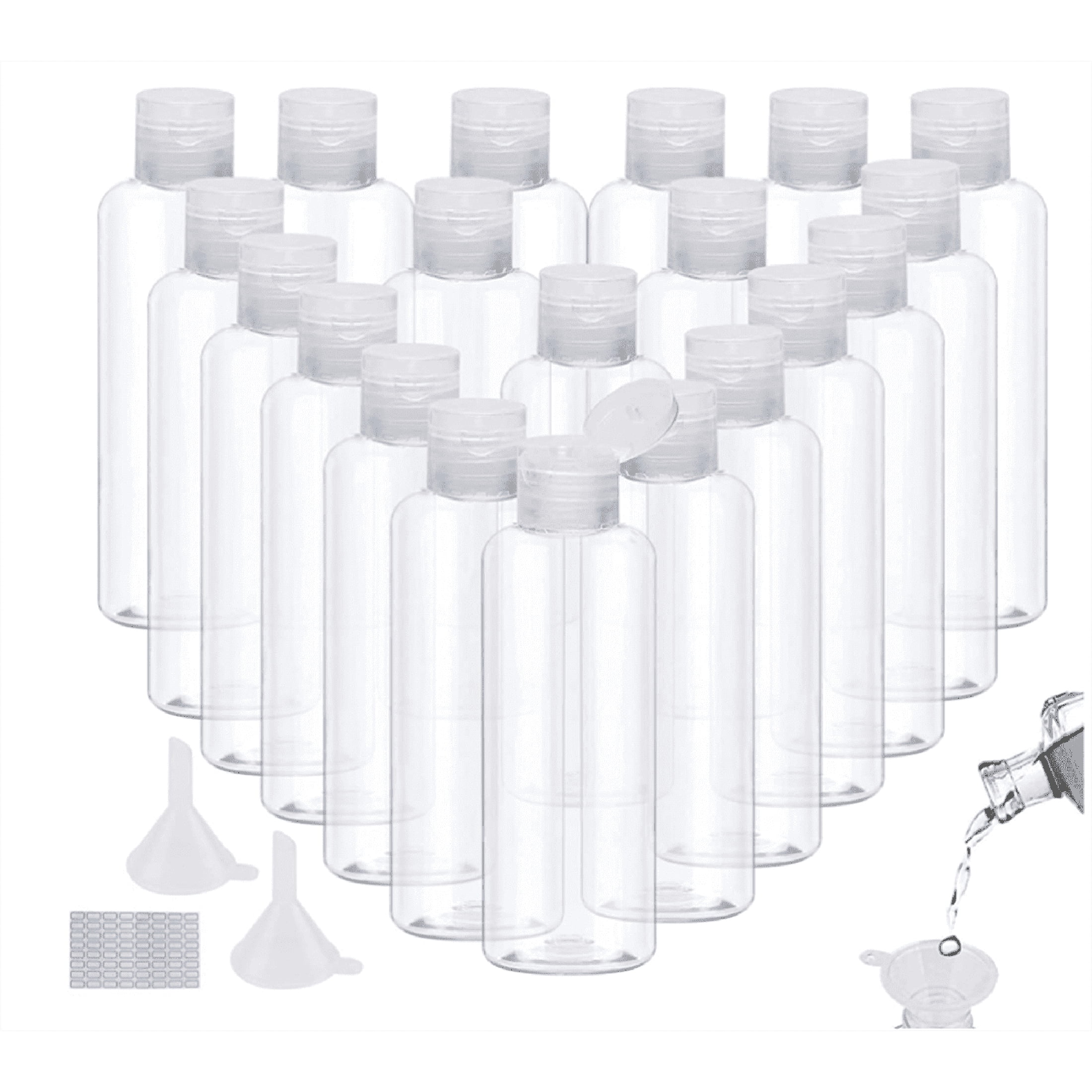 ACDANC 20Pcs 100Ml Clear Plastic Empty Bottles,Travel Size Bottles with ...