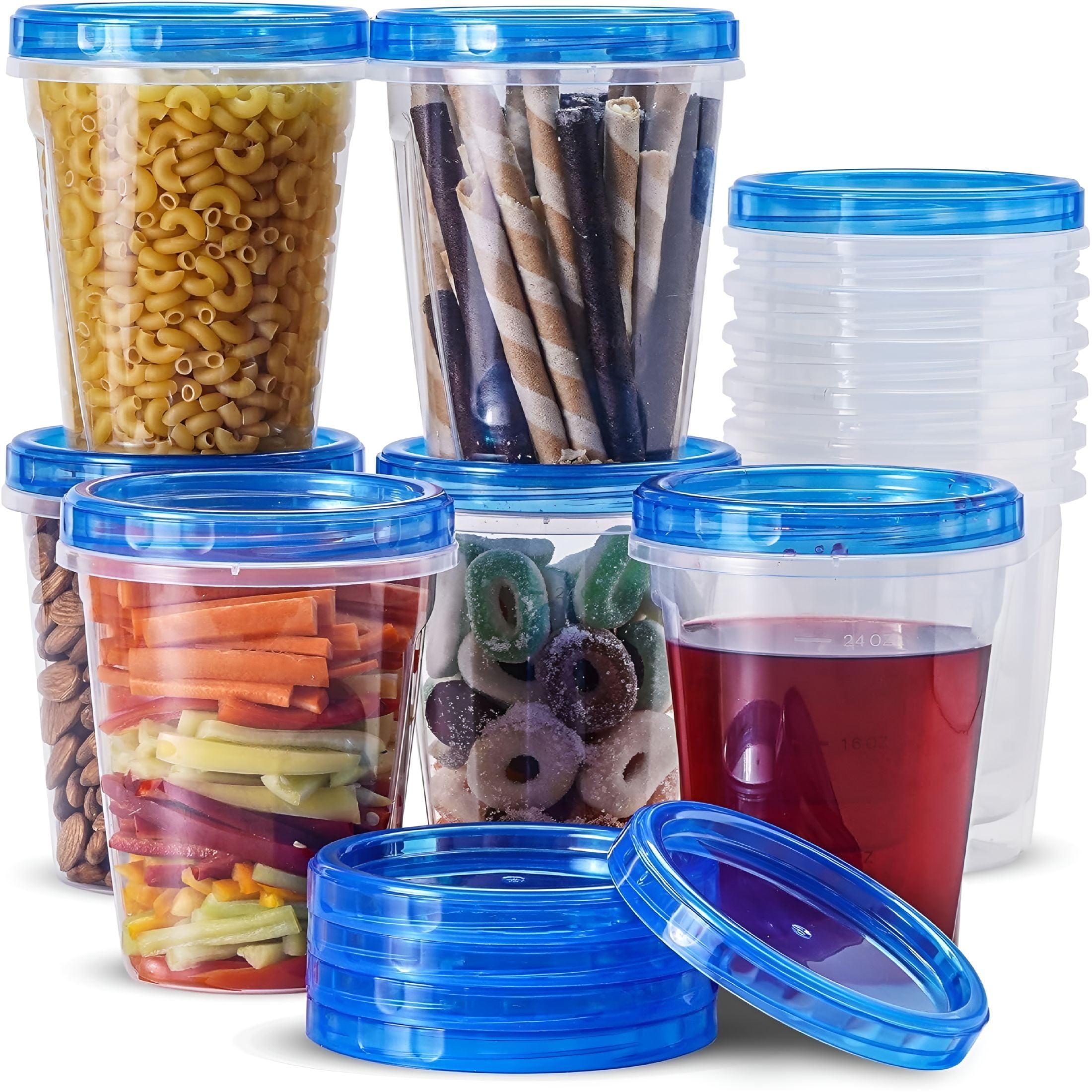 ACDANC 24 PCS Freezer Soup Containers with Lids - 12 Plastic 32 oz Deli ...