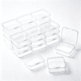 ACDANC 24 Packs Small Clear Plastic Beads Storage Containers Box with ...