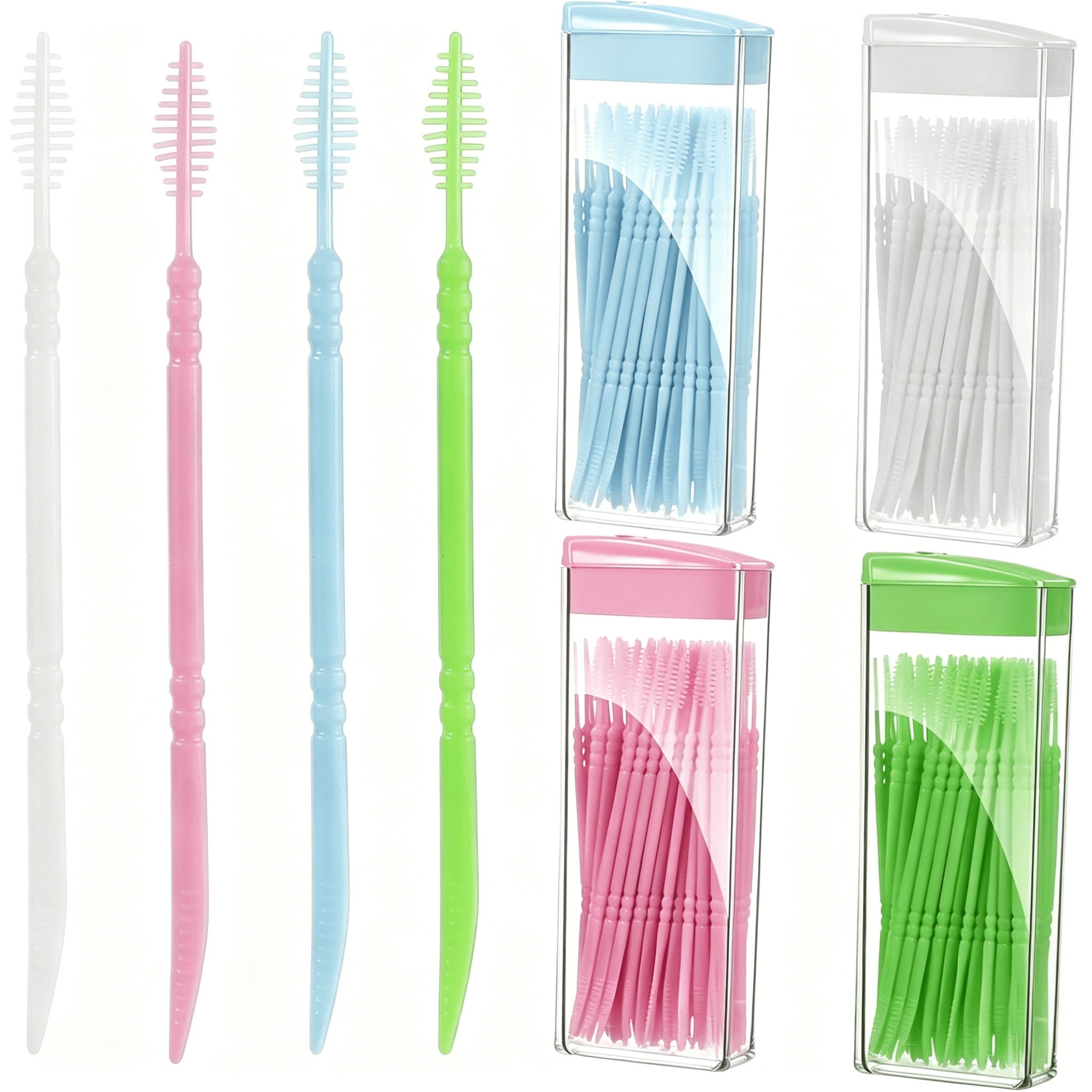 ACDANC 240Pcs Plastic Double Head Toothpick Brush Picks for Teeth ...