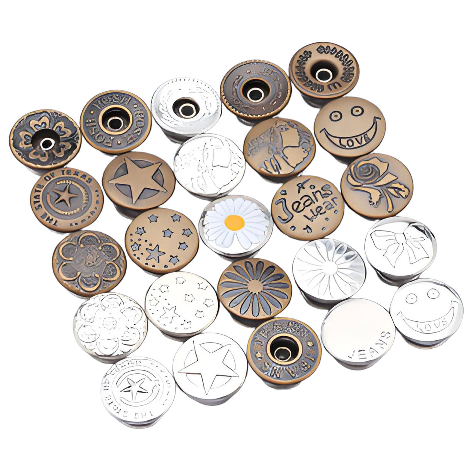 ACDANC 25 Pcs Eyelets,Premium Metal with Detachable Use Buttons,Comes ...