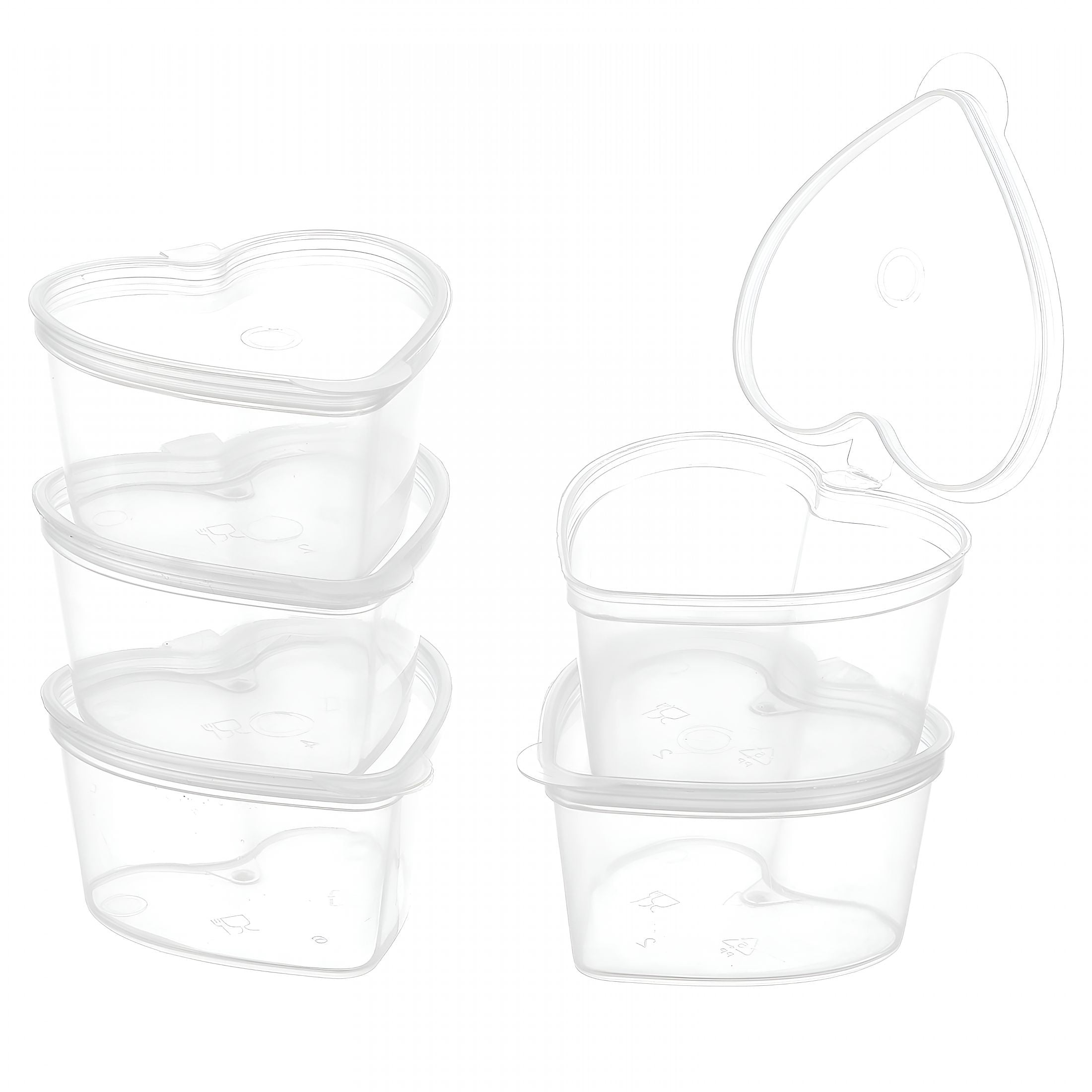 ACDANC 25 Pcs Heart Shape Container with Lid Clear Transparent Cream ...