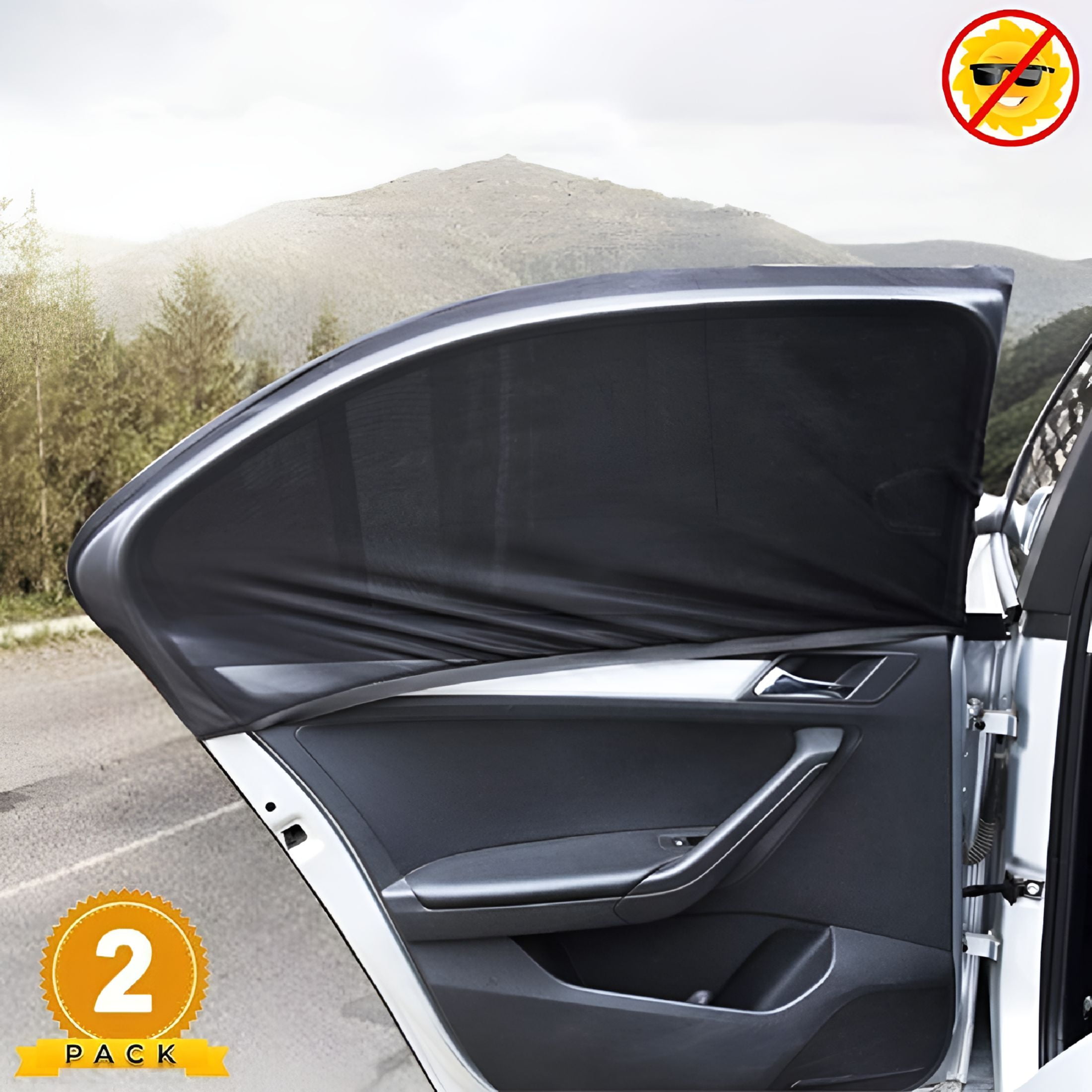 ACDANC 2Pack Universal Super Elastic Car Window Sunshades, Breathable ...