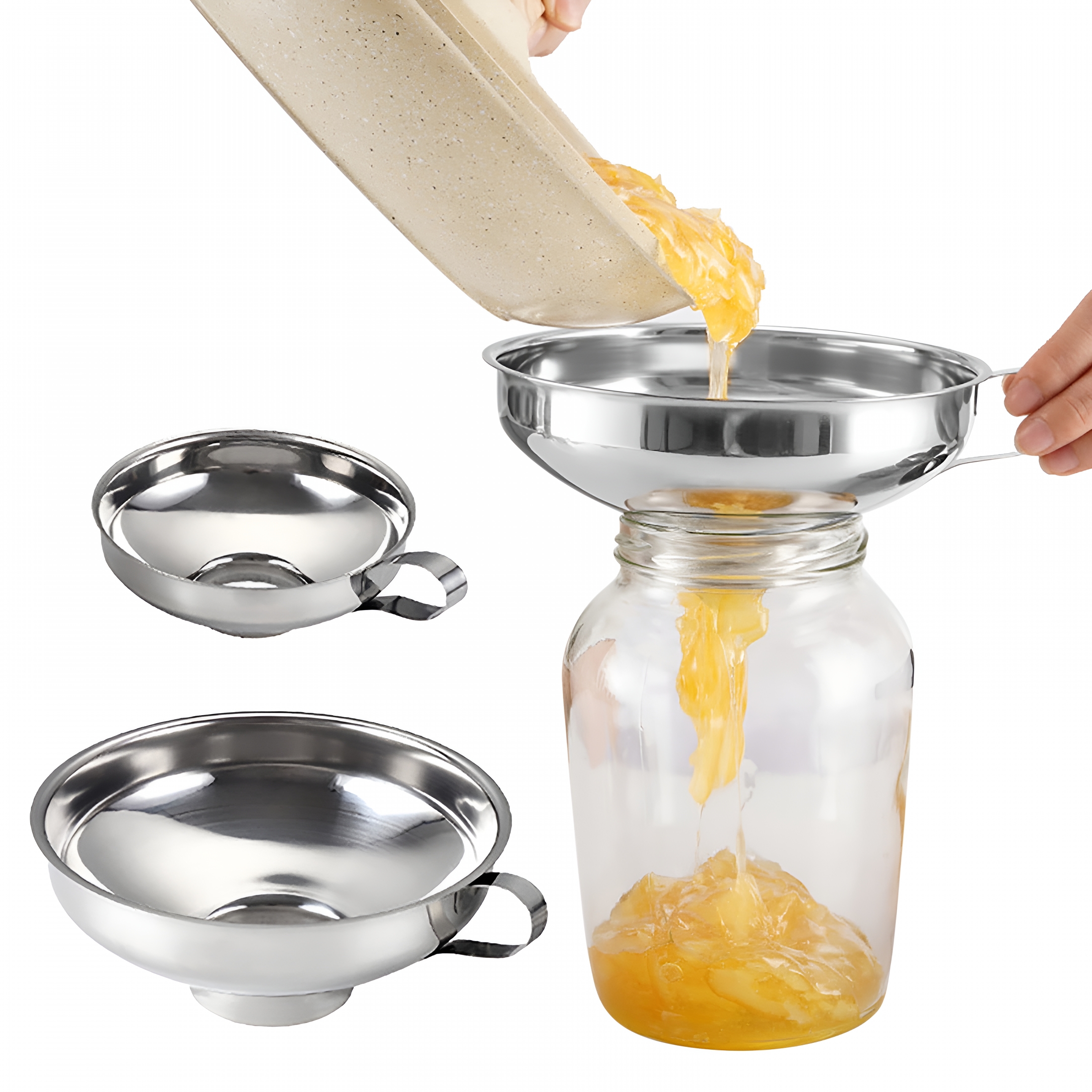 ACDANC 2Pc Stainless Steel Canning Funnel Wide Mouth Wide Mouth Jar ...