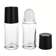 ACDANC 2Pcs Black Clear Empty Glass Essential Oil Roller Bottles Vials ...