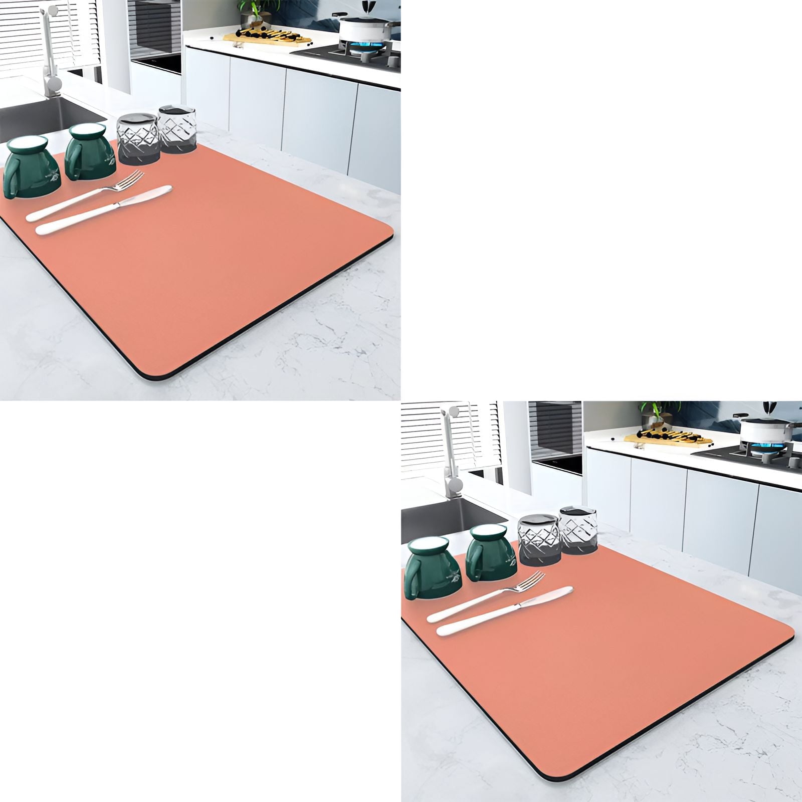ACDANC 2Pcs Dish Drying Mat,Secure & Stable Drying Matt Kitchen Counter ...