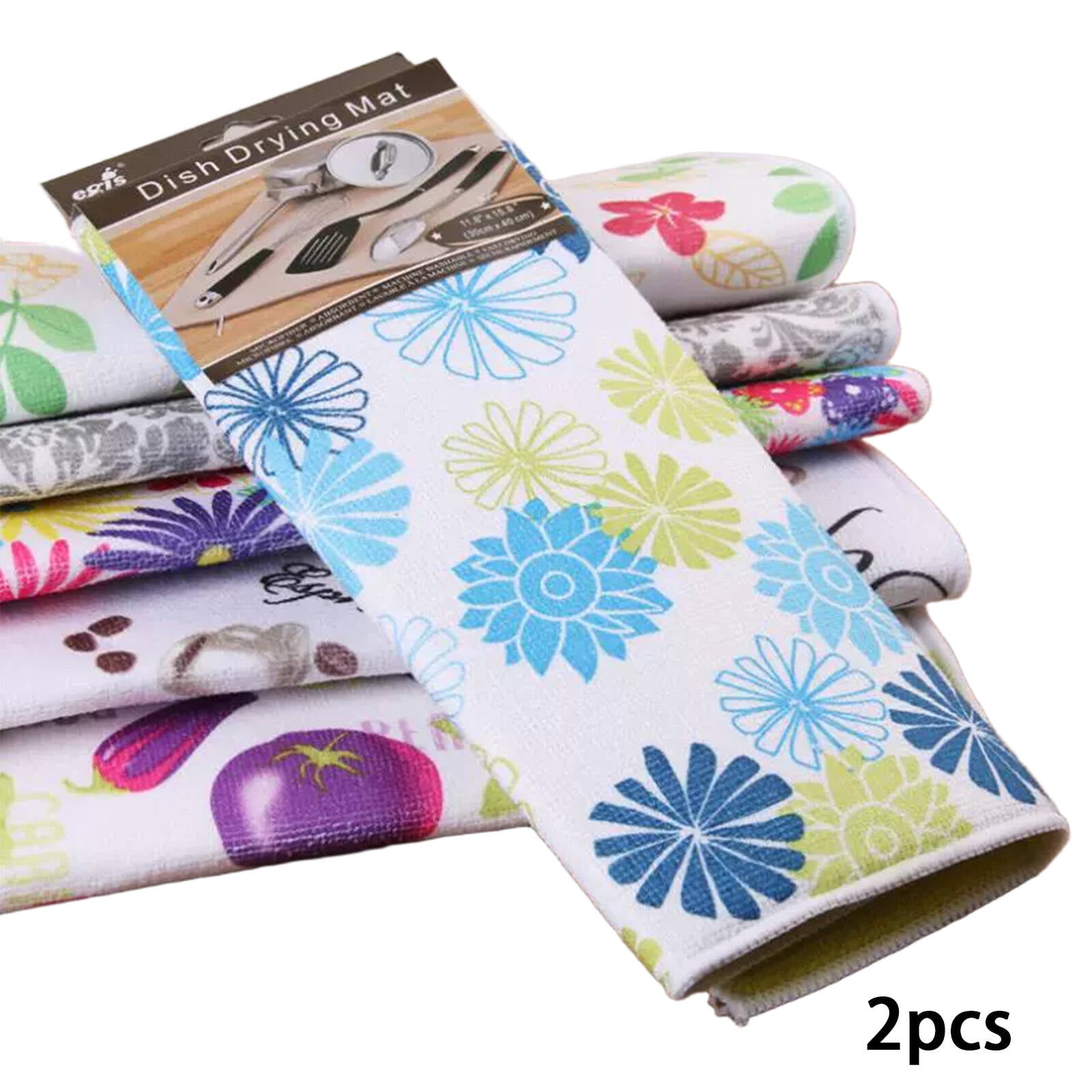 ACDANC 2Pcs Dish Mat Sturdy Bottom Kitchen Drying Mat Efficient Anti ...