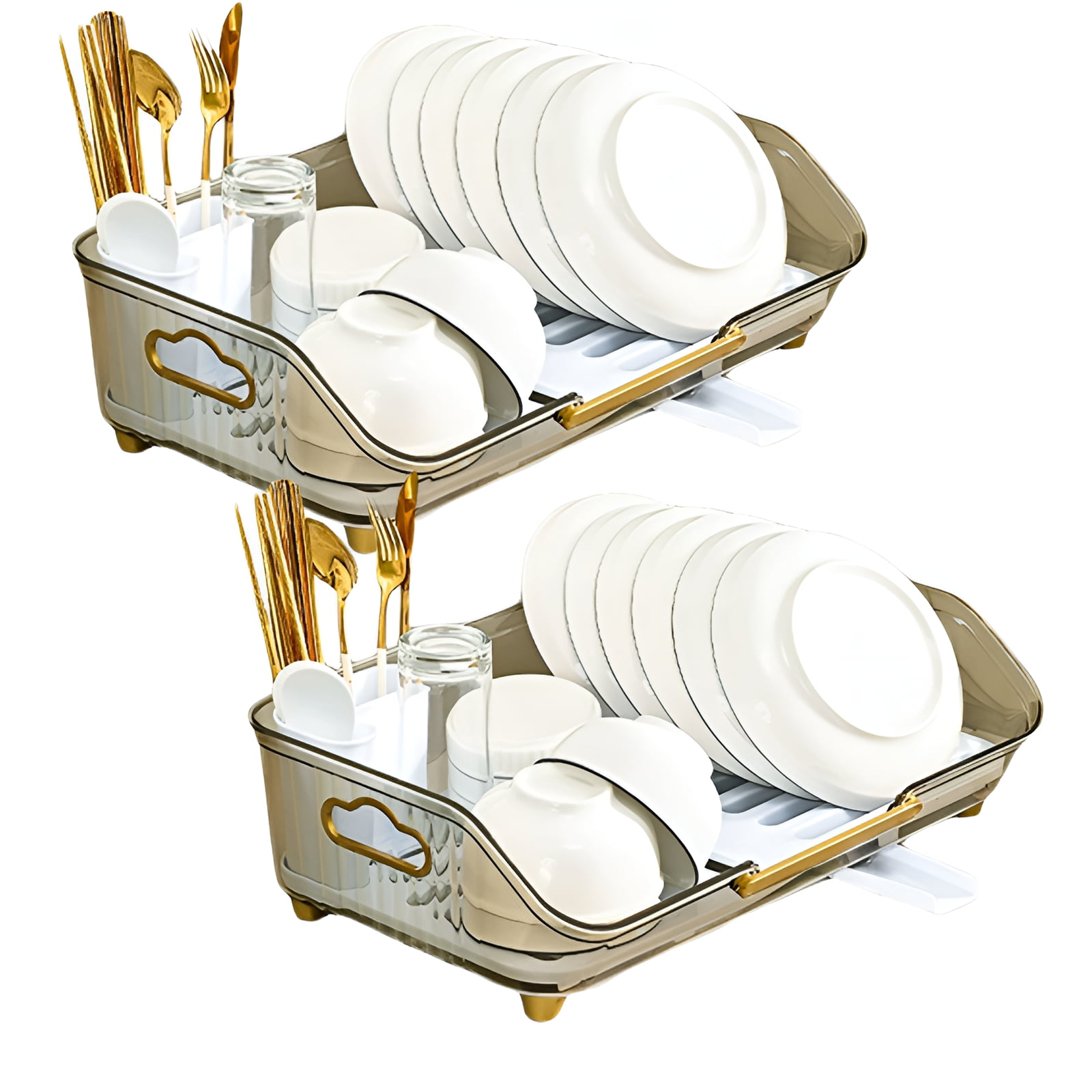 ACDANC 2Pcs Dish Racks for Kitchen Counter,Multi-Function Design Dish ...