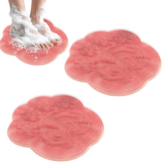 ACDANC 2Pcs Foot Scrubber Mat,Foot Scrubber in Shower with Wall-Mounted ...