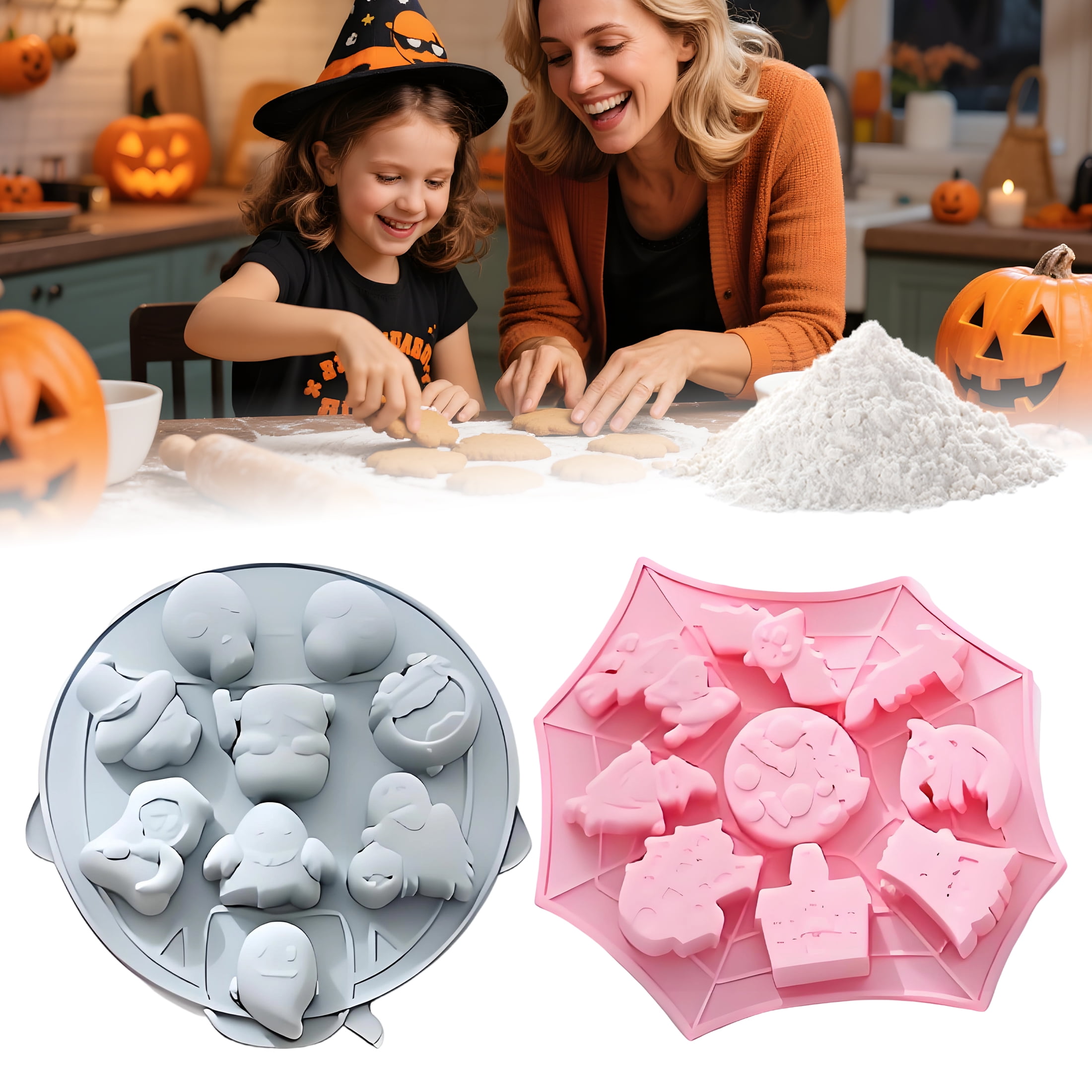ACDANC 2Pcs Halloween Cookie Cutters,Silica Gel Animal Cracker Cookie ...