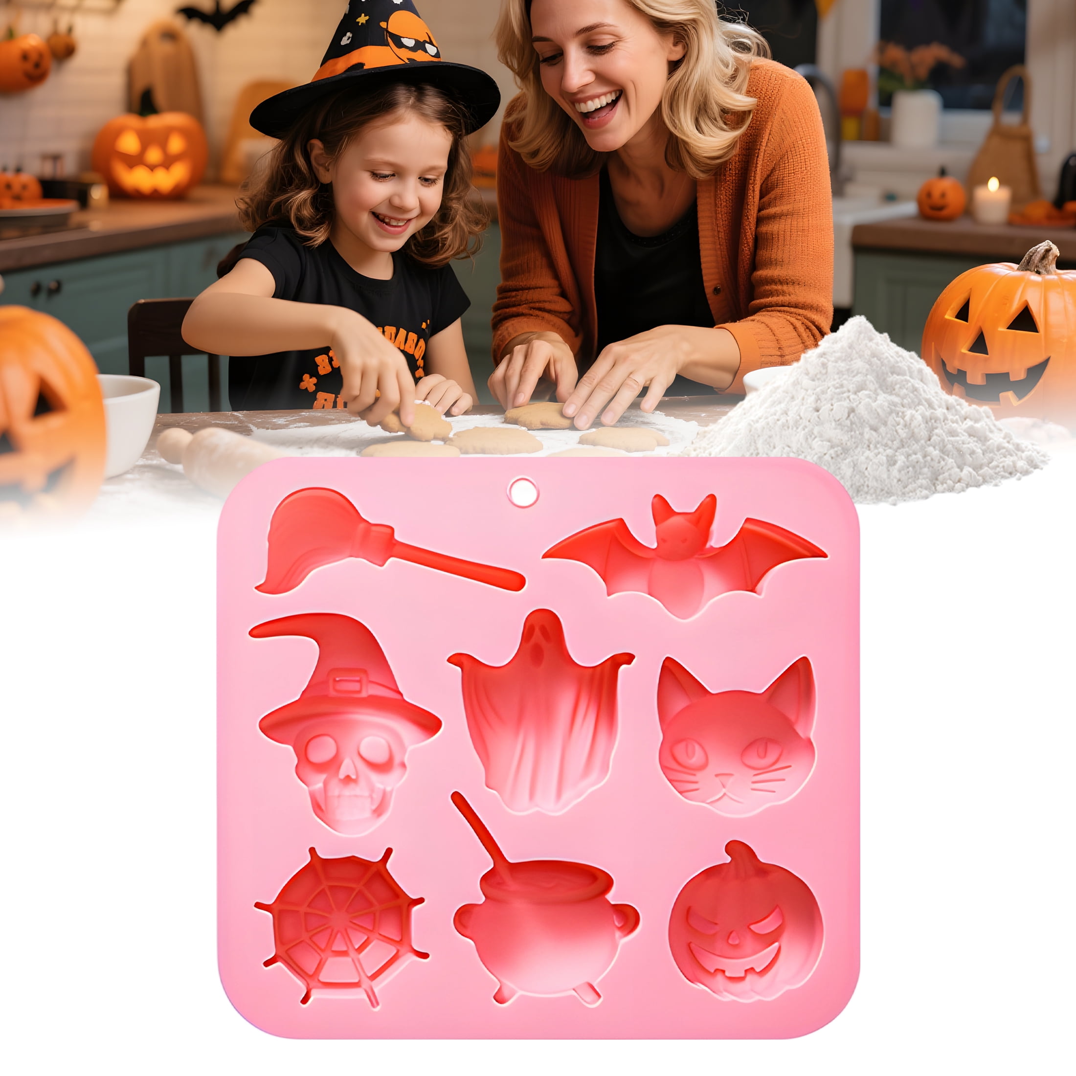 ACDANC 2Pcs Halloween Cookie Cutters,Silica Gel Cookie Cutters Variety ...