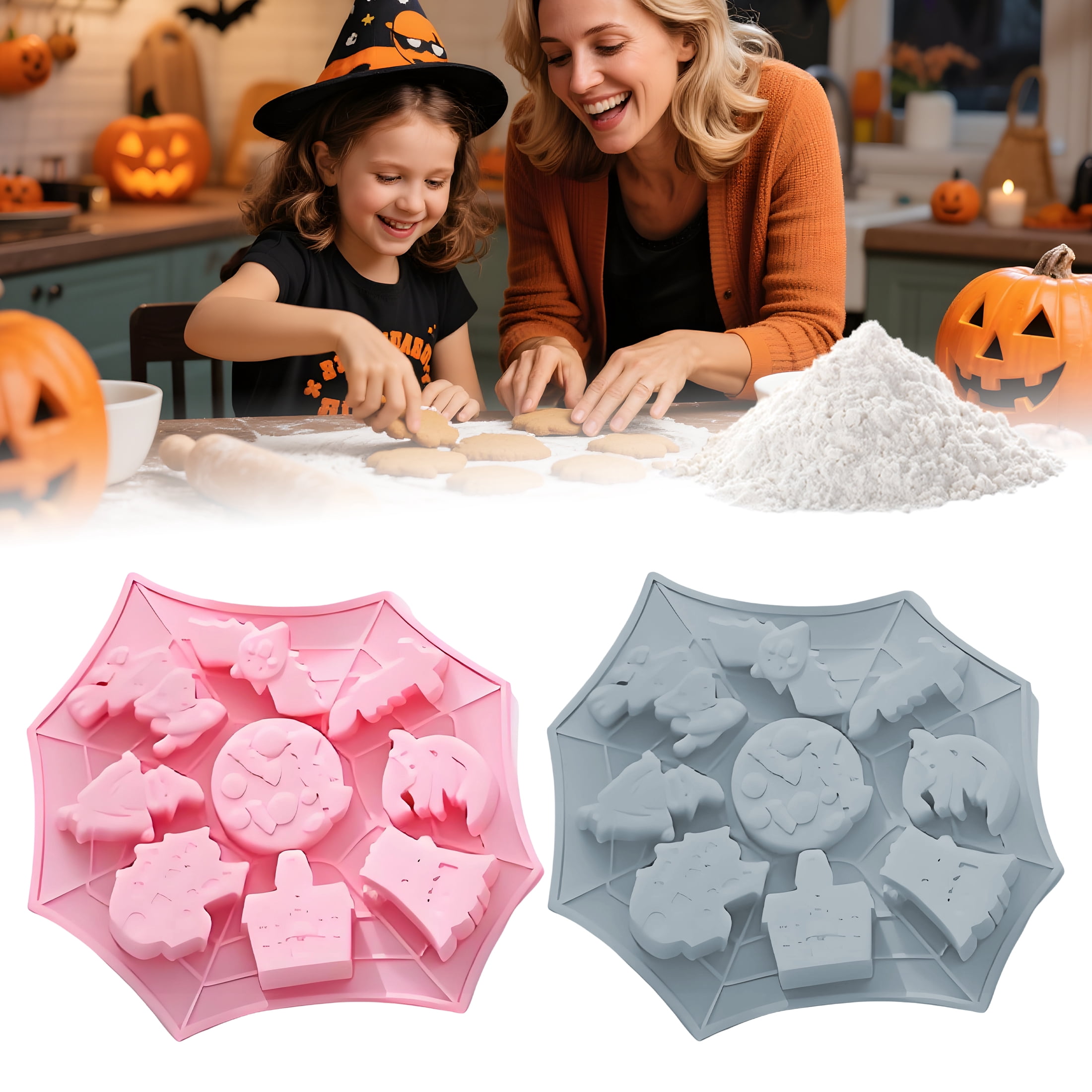 ACDANC 2Pcs Halloween Cookie Cutters,Silica Gel Ghost Cookie Cutter ...
