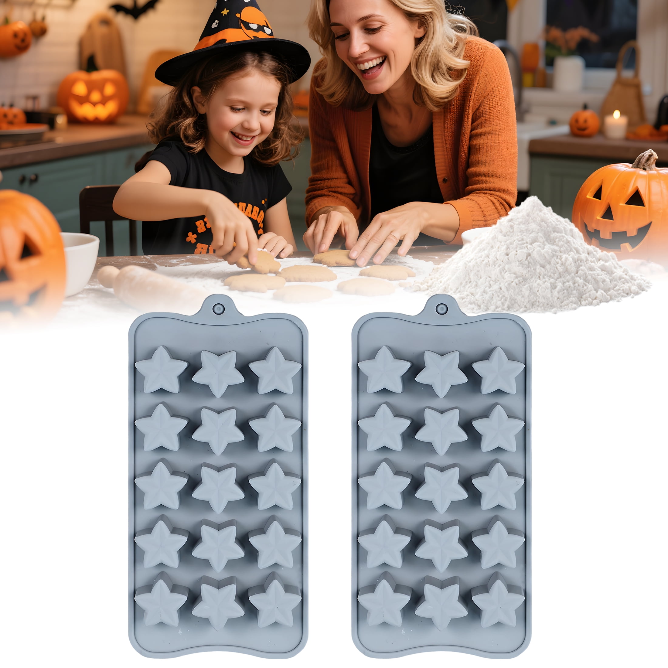 ACDANC 2Pcs Halloween Cookie Cutters,Silica Gel Halloween Cookie ...