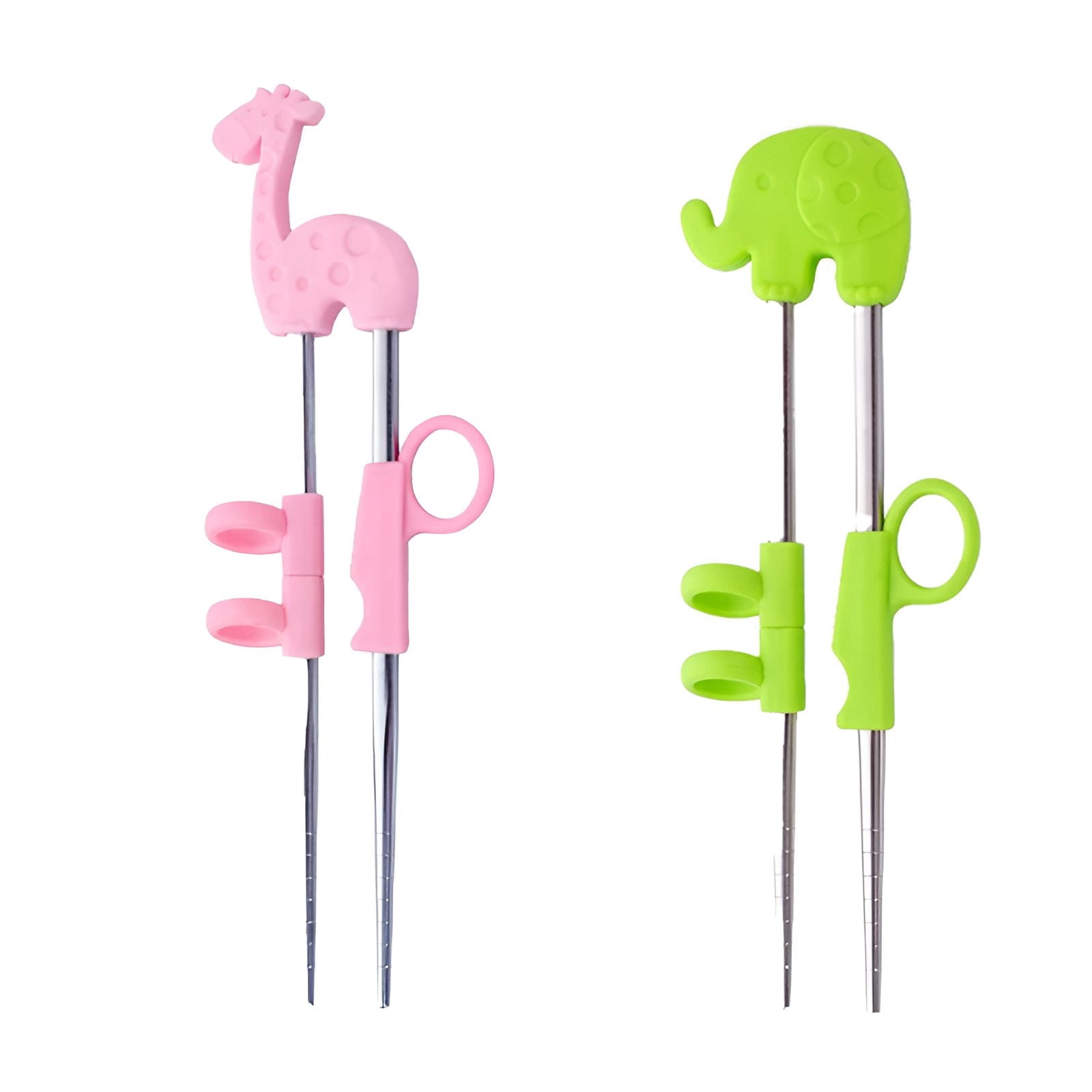 ACDANC 2Pairs Chopsticks for Kids,Chopstick Helper,304 Stainless Steel ...