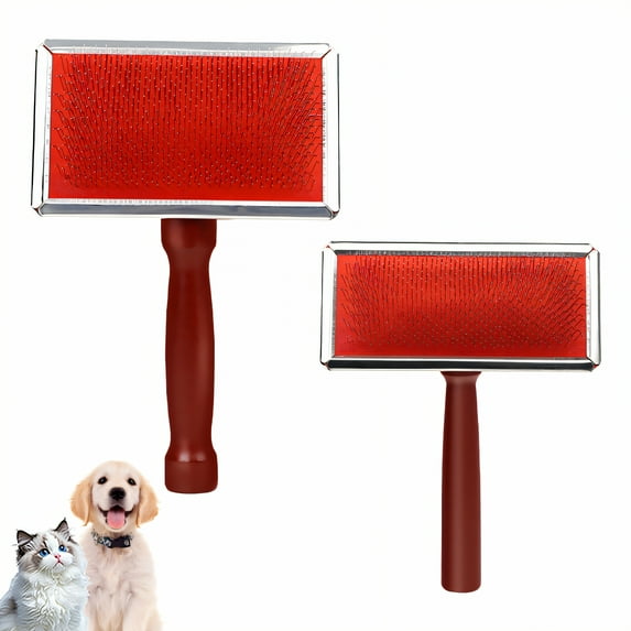 ACDANC 2Pcs Slicker Brush for Dogs,Dog Brush for Long Haired Dogs,Metal ...