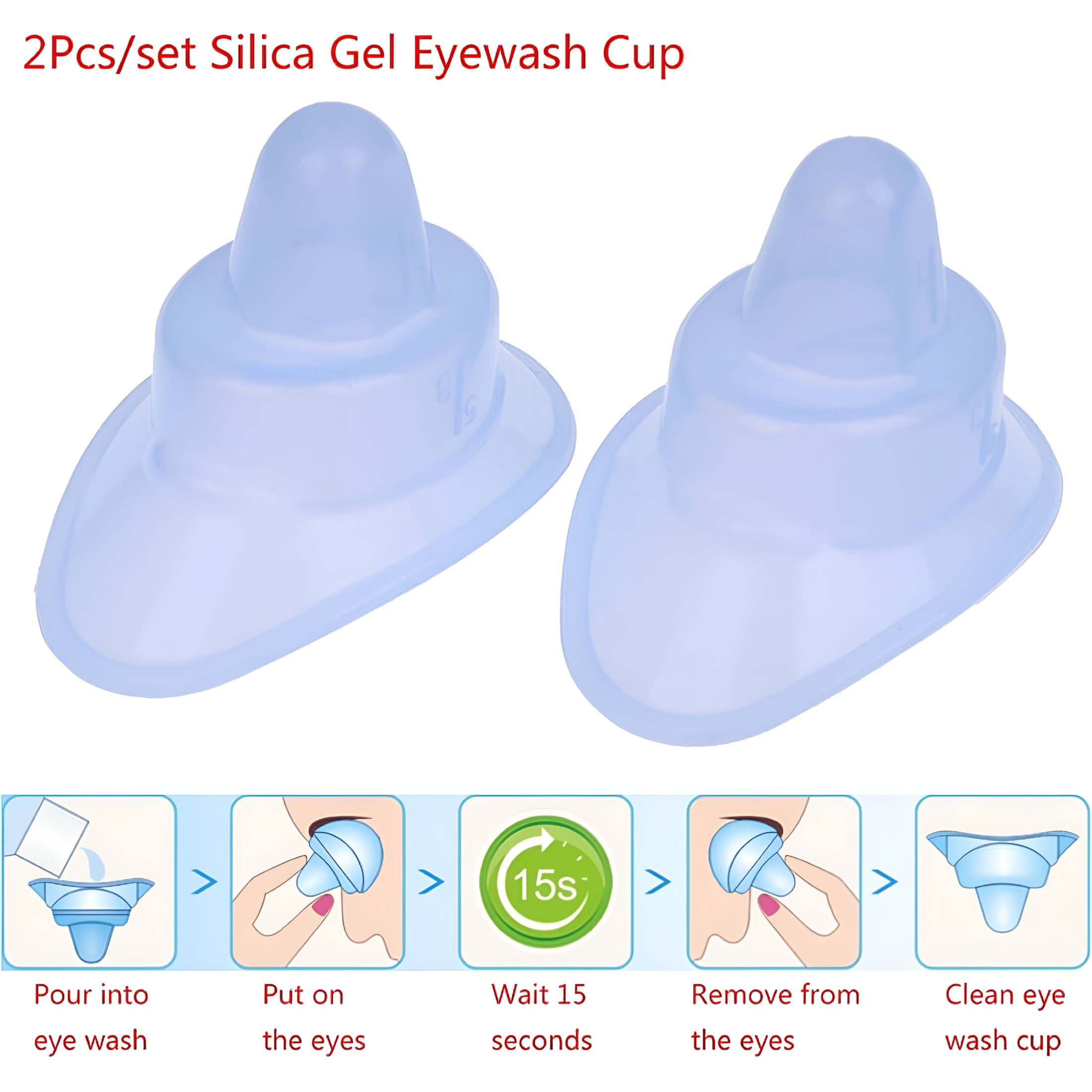 ACDANC 2Pcs Soft Silicone Reusable Eye Wash Cup Eyewash Container Eye ...