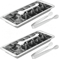 ACDANC 2Pcs Stainless Steel Ice Cube Trays for Freezer,Metal Ice Cube ...