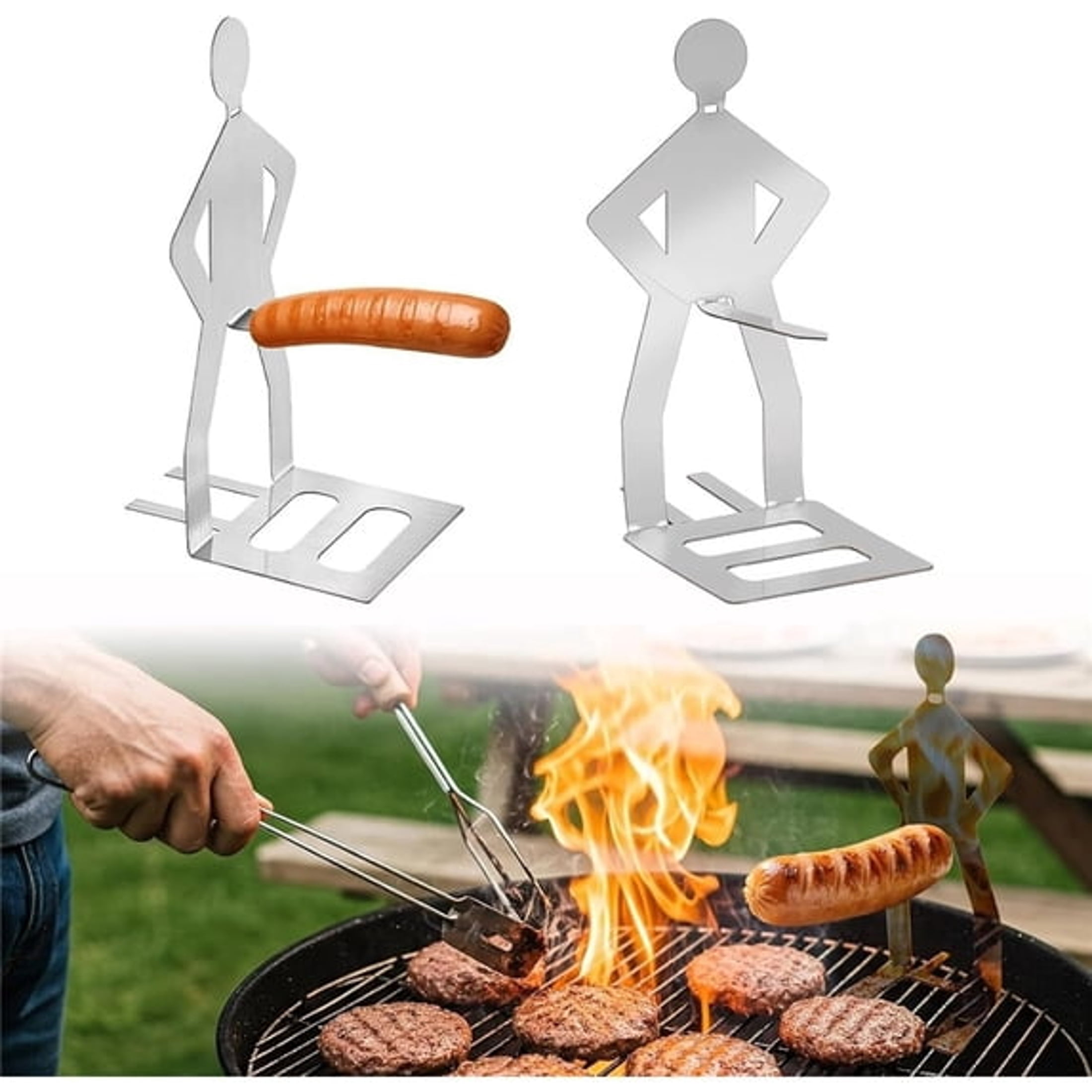 ACDANC 2Pcs Stainless Steel Standing Man Hot Dog Holder,Portable ...