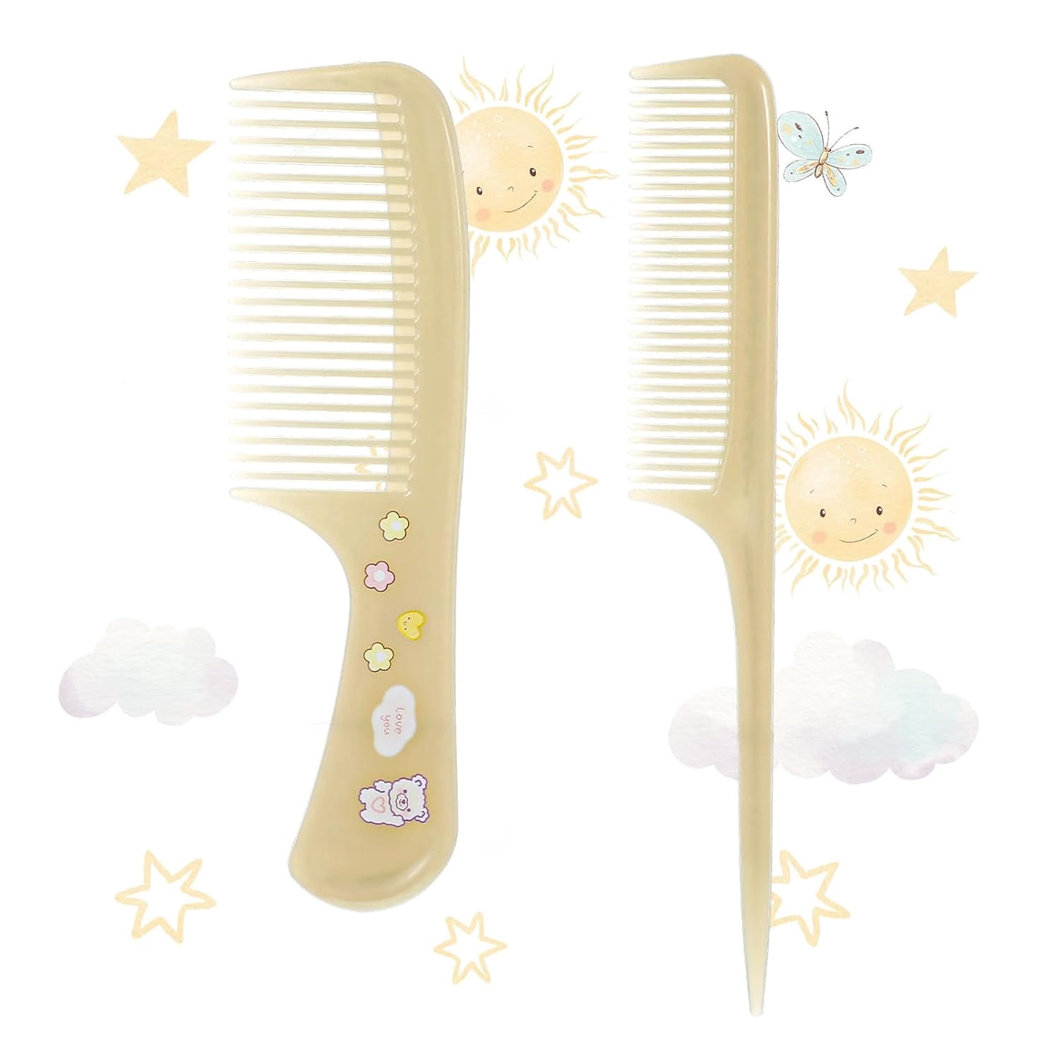 ACDANC 2Pcs Toddler Comb Green Plastic Mini Set,Fine Tooth Baby Comb ...